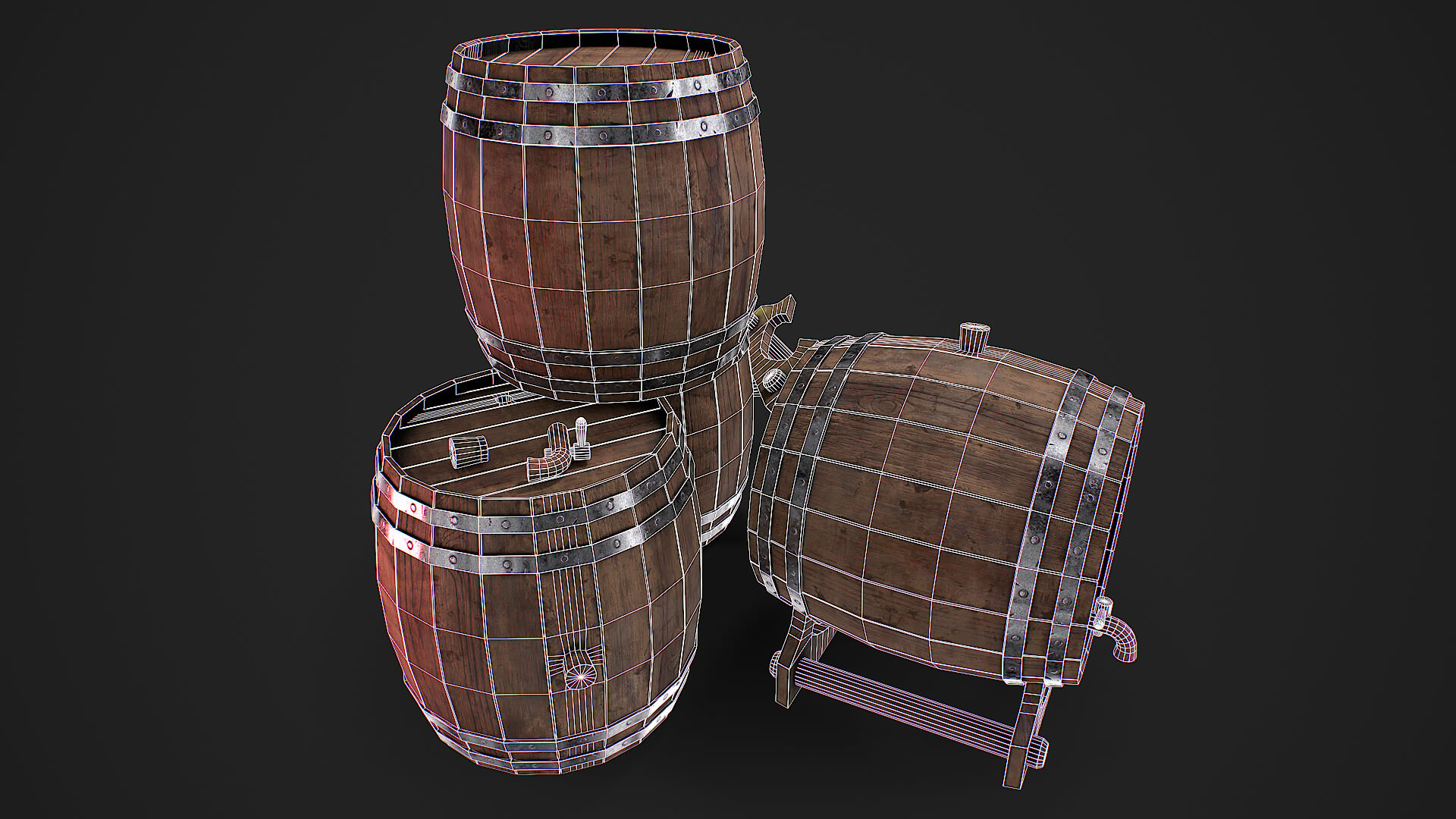 Beer Barrels - 3D Model by Nicu_Tepes