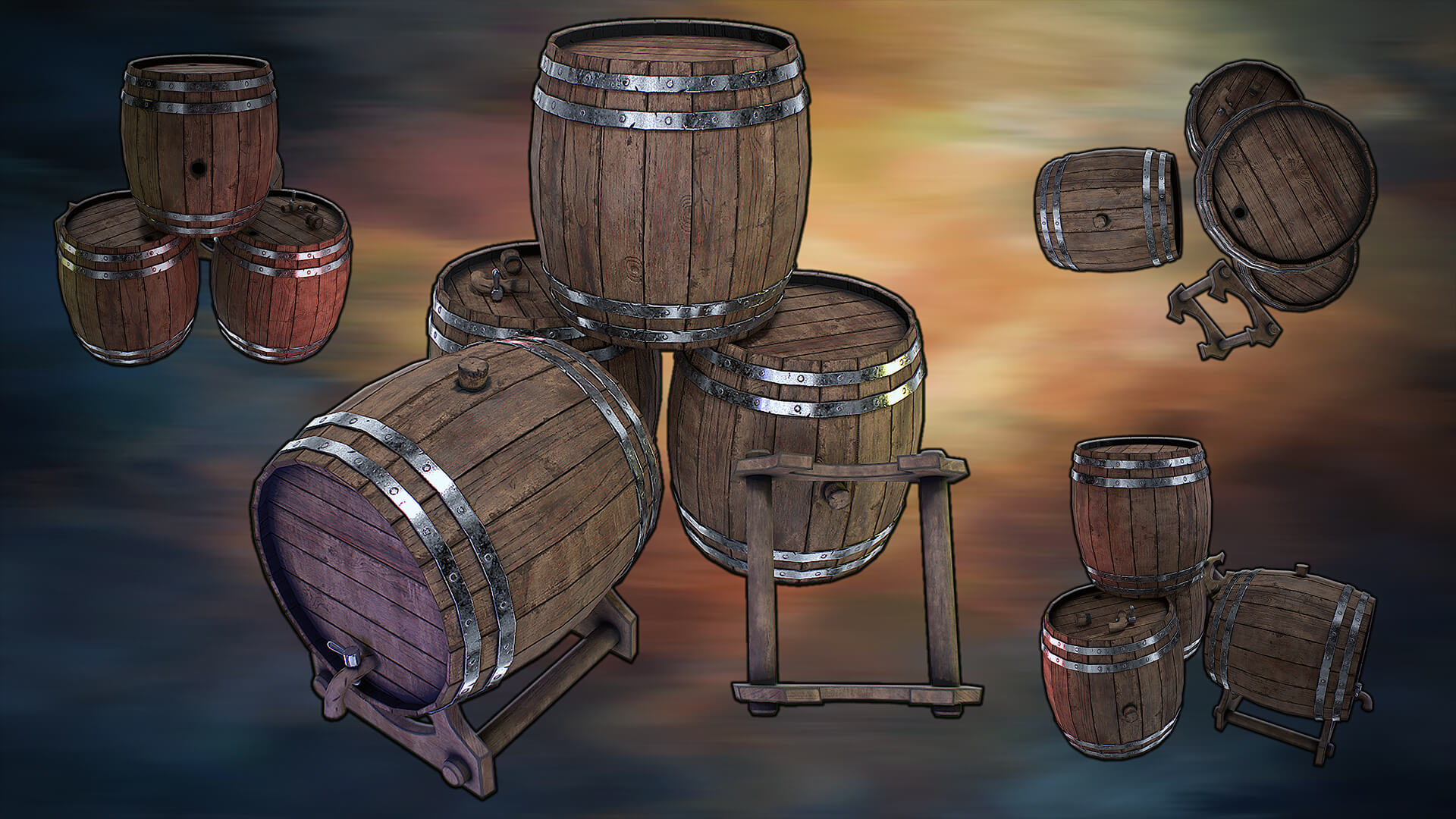 Beer Barrels - 3D Model by Nicu_Tepes