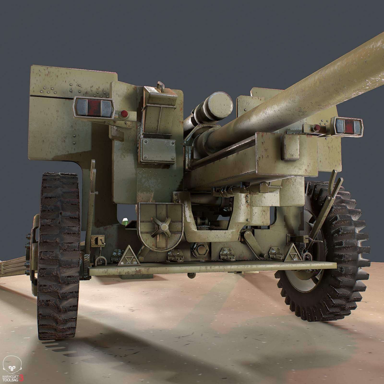 105mm Cannon - 3D Model by Nicu_Tepes