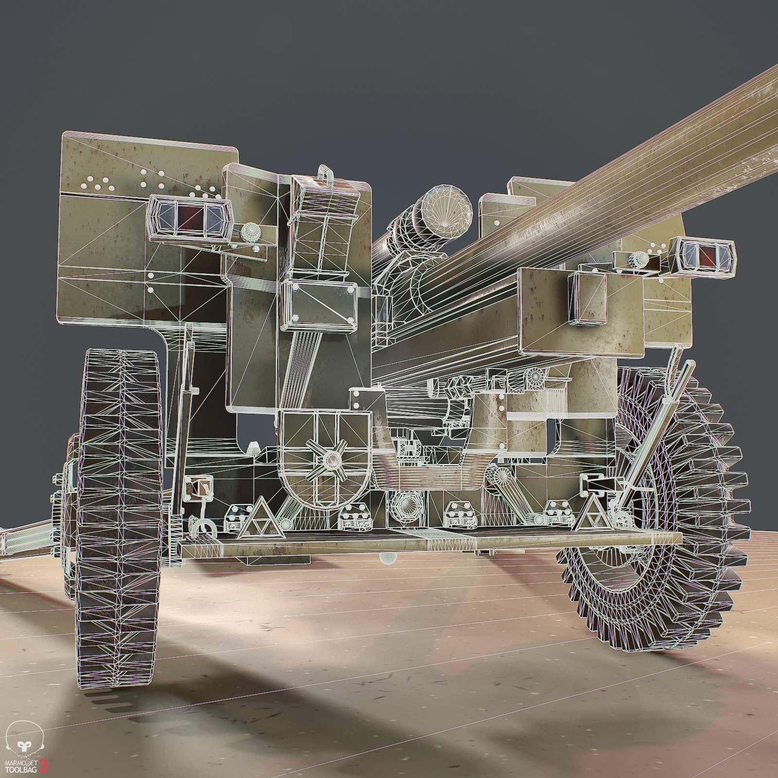105mm Cannon - 3D Model by Nicu_Tepes