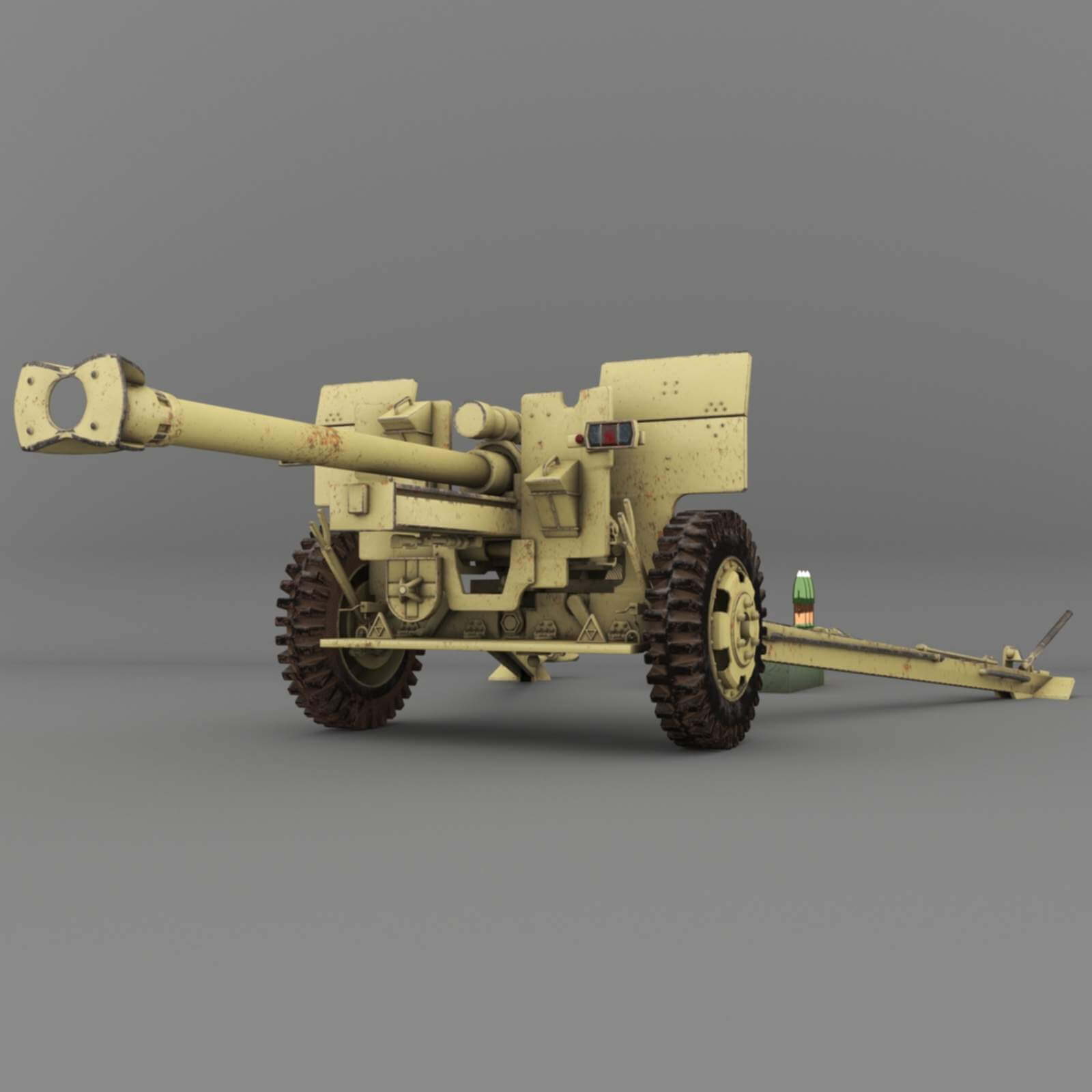 105mm Cannon - 3D Model by Nicu_Tepes