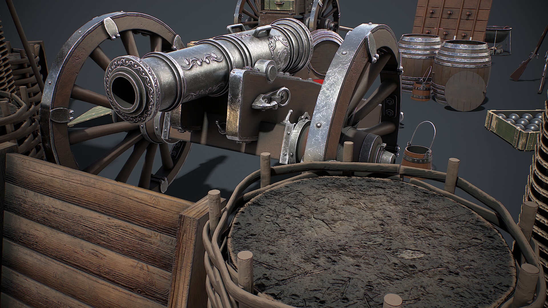 Cannon Unicorn With Accessories - 3D Model by Nicu_Tepes