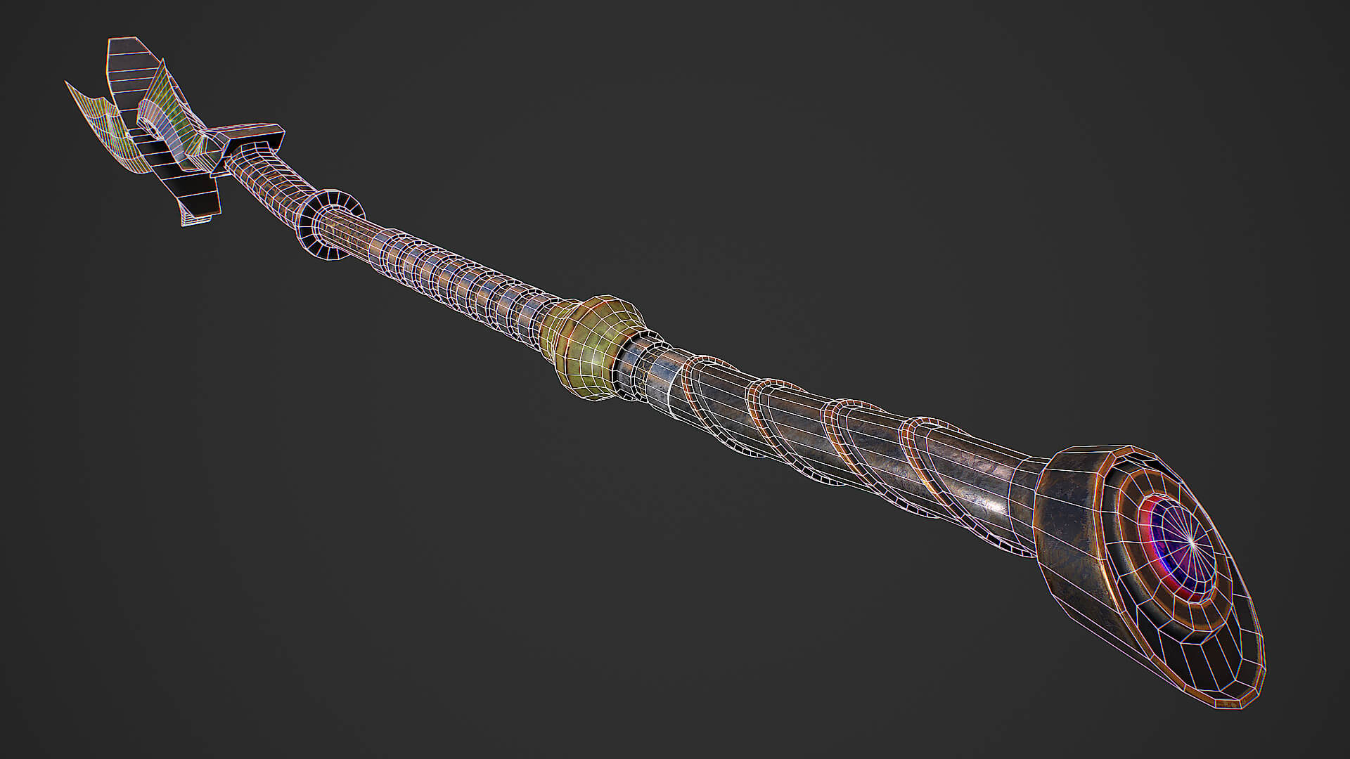 Combat Staff 3 - 3D Model by Nicu_Tepes