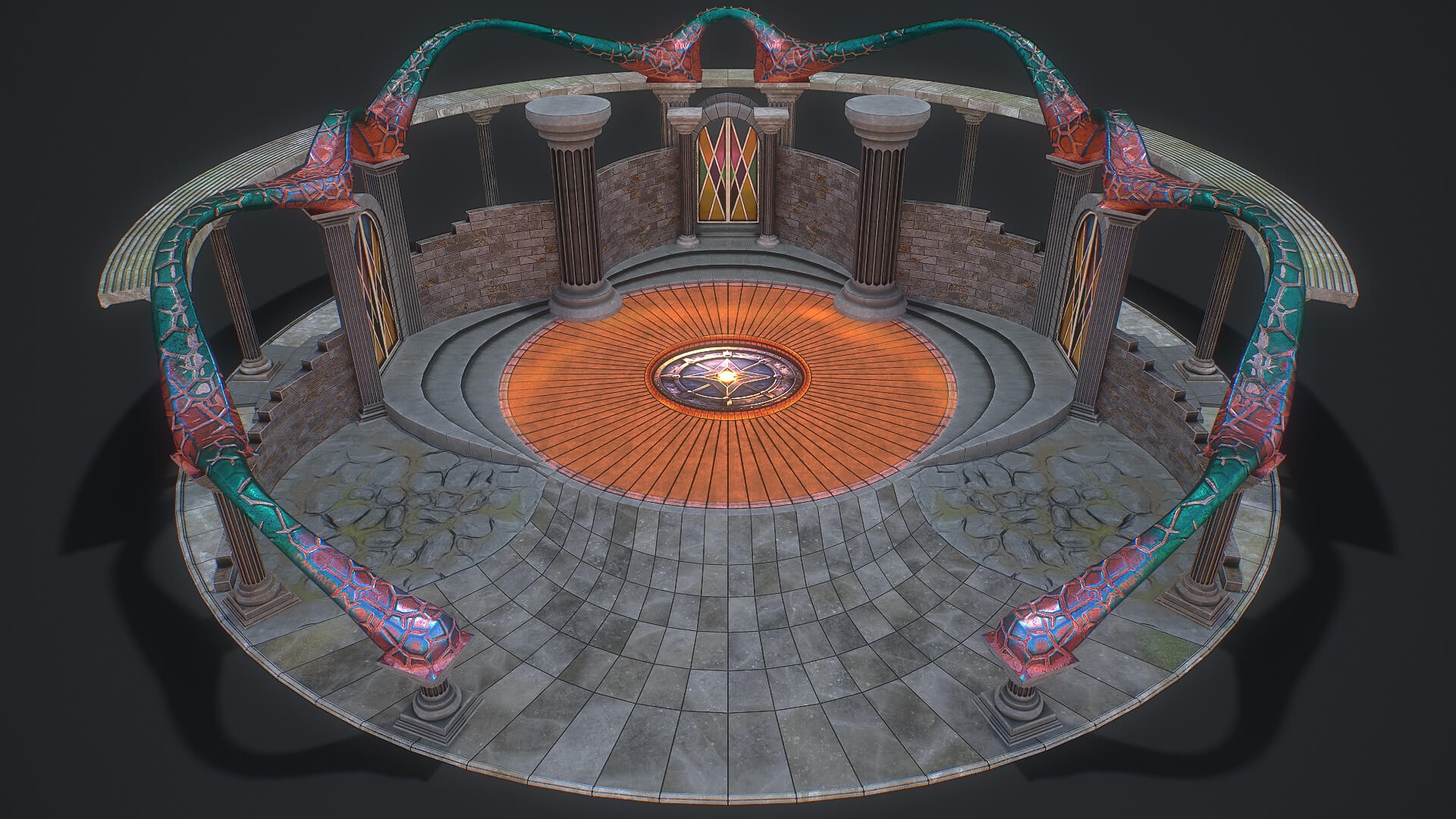 Fantasy Fight Arena - 3D Model by Nicu_Tepes