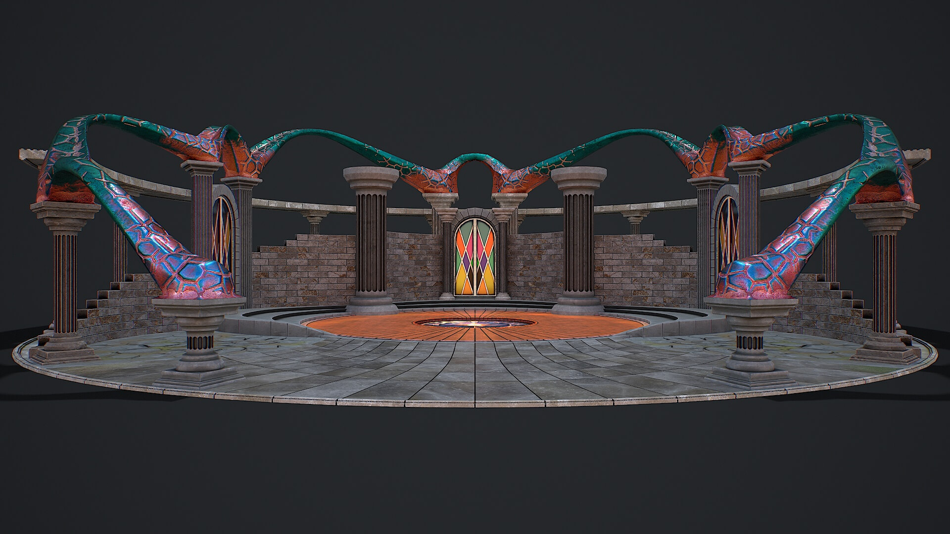 Fantasy Fight Arena - 3D Model by Nicu_Tepes