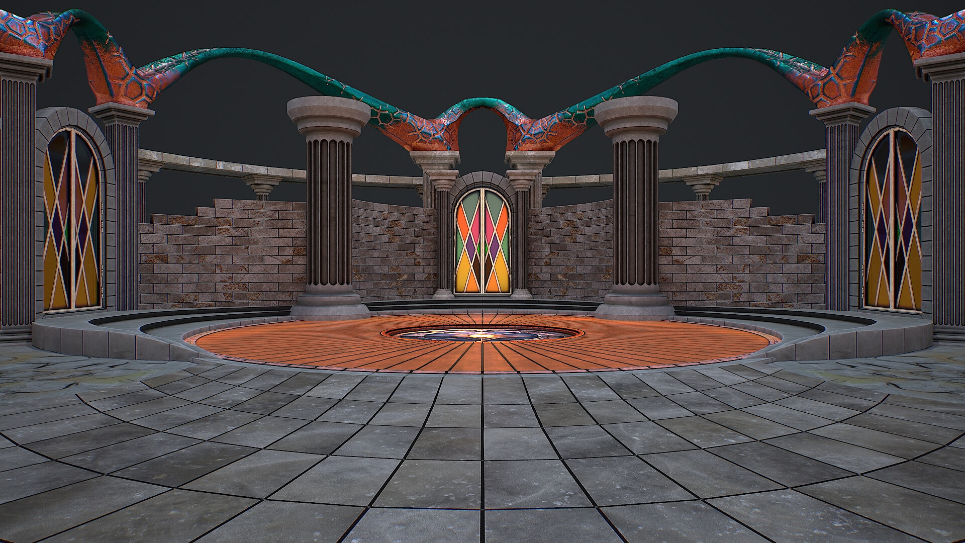 Fantasy Fight Arena - 3D Model by Nicu_Tepes