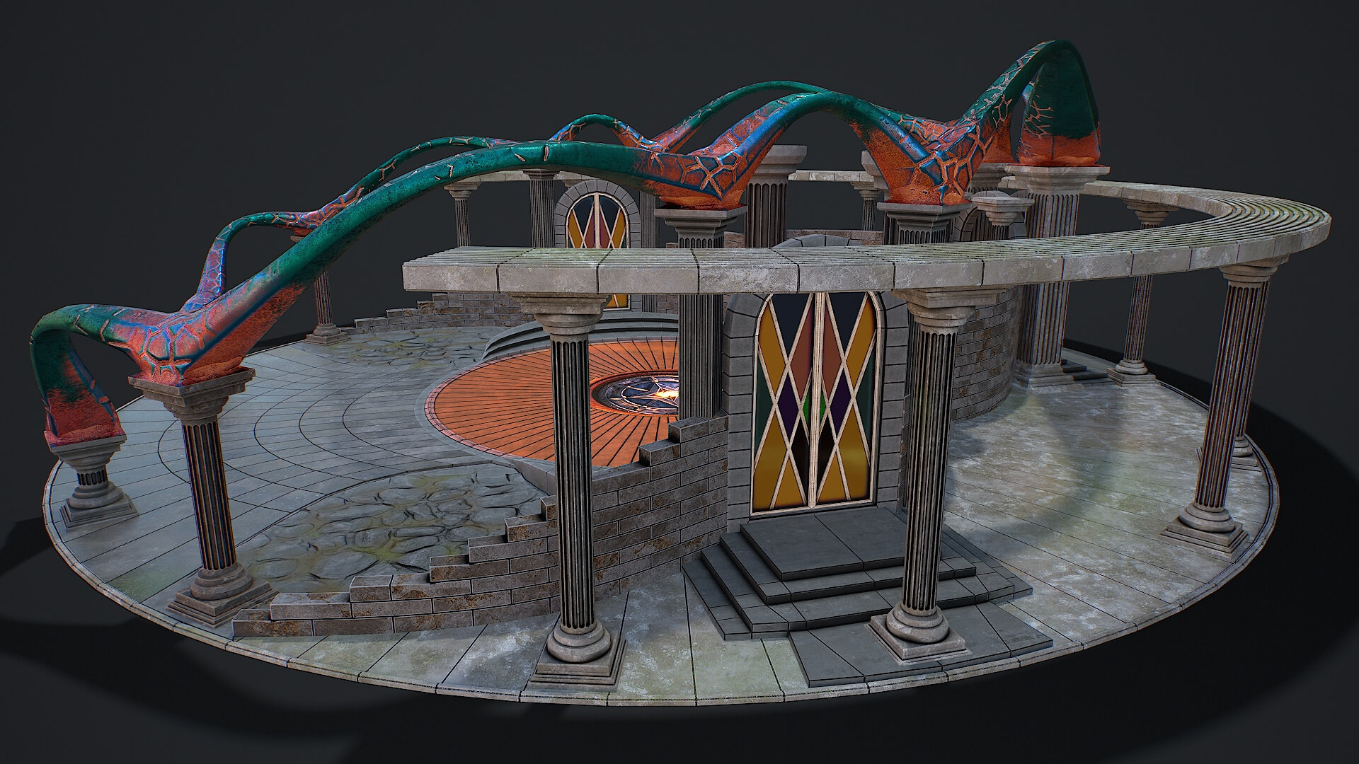 Fantasy Fight Arena - 3D Model by Nicu_Tepes
