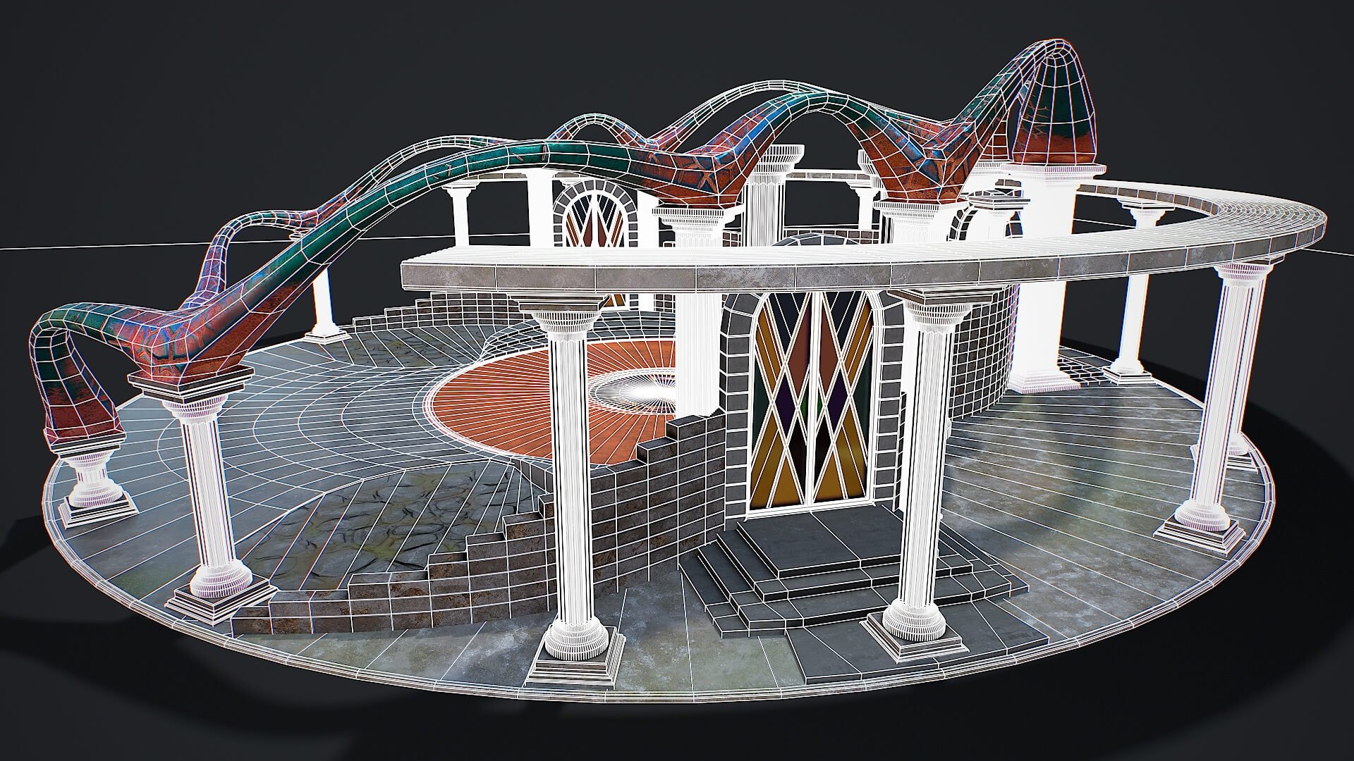 Fantasy Fight Arena - 3D Model by Nicu_Tepes