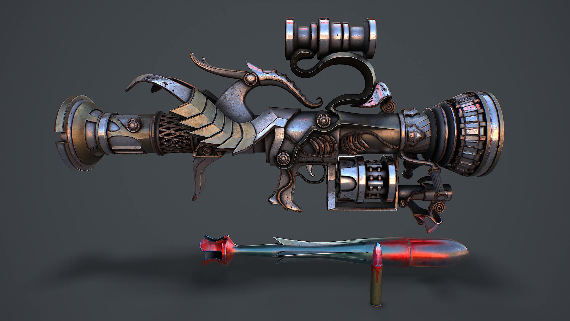 Fantasy Rifle - 3D Model by Nicu_Tepes