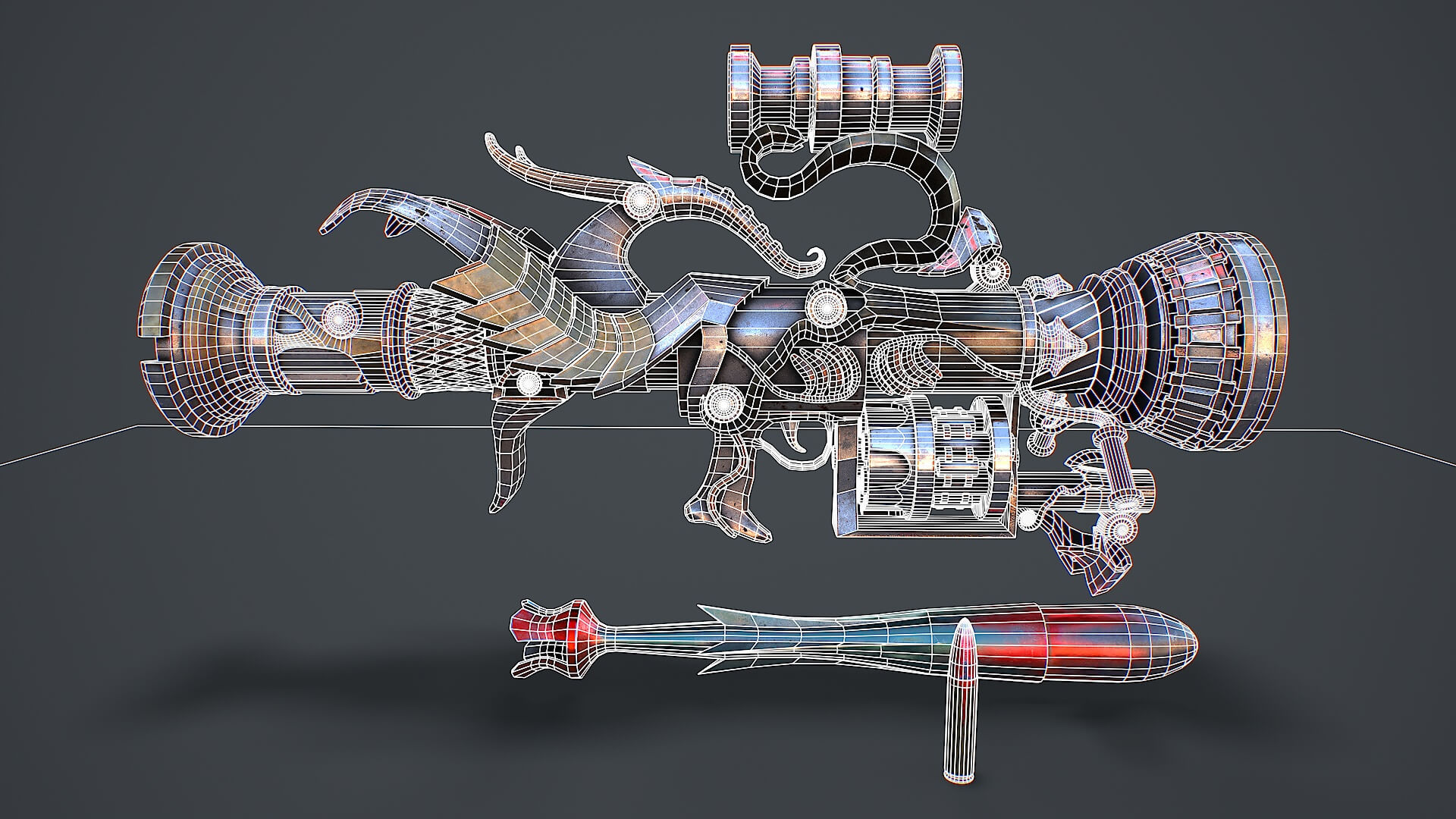 Fantasy Rifle - 3D Model by Nicu_Tepes