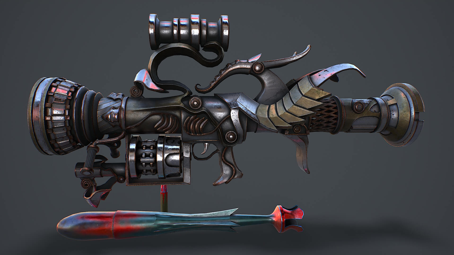 Fantasy Rifle - 3D Model by Nicu_Tepes