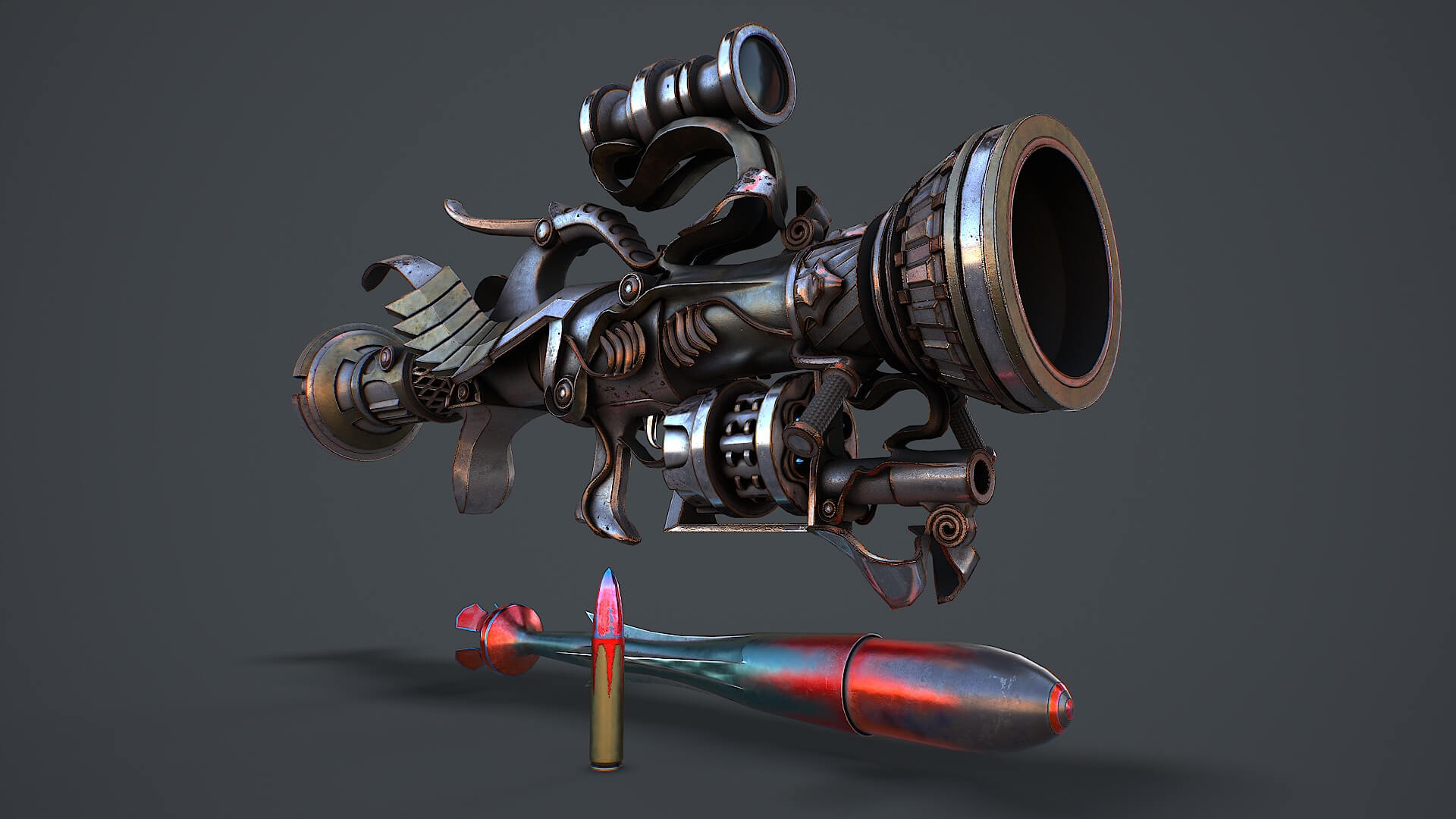 Fantasy Rifle - 3D Model by Nicu_Tepes