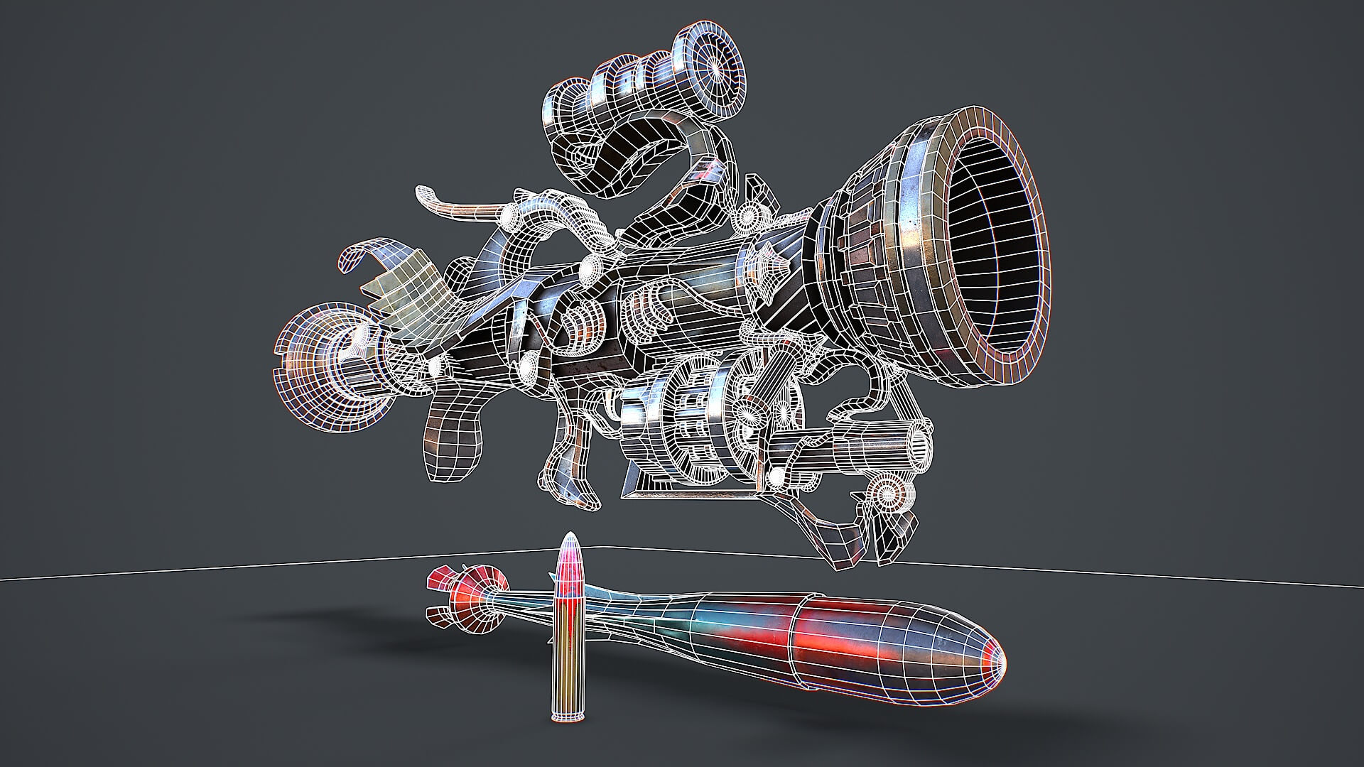 Fantasy Rifle - 3D Model by Nicu_Tepes