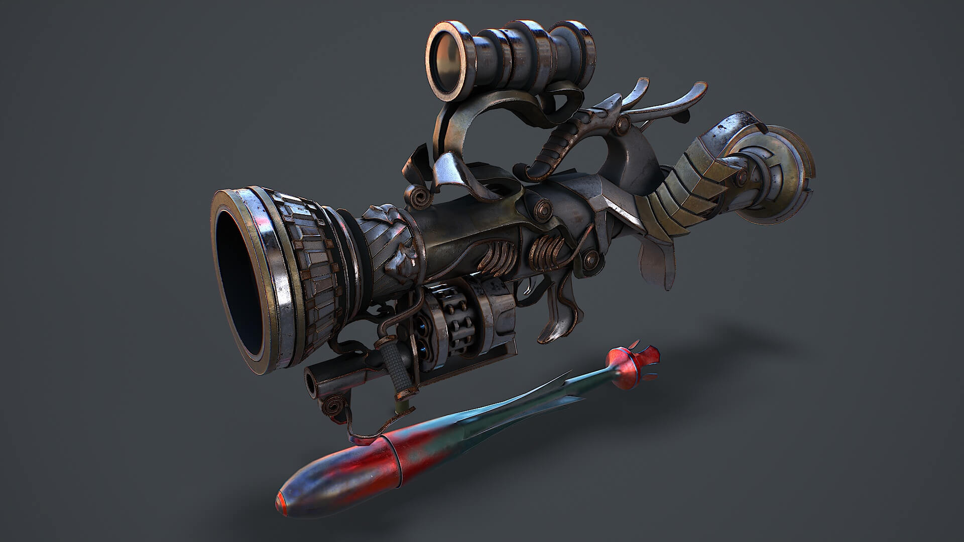 Fantasy Rifle - 3D Model by Nicu_Tepes