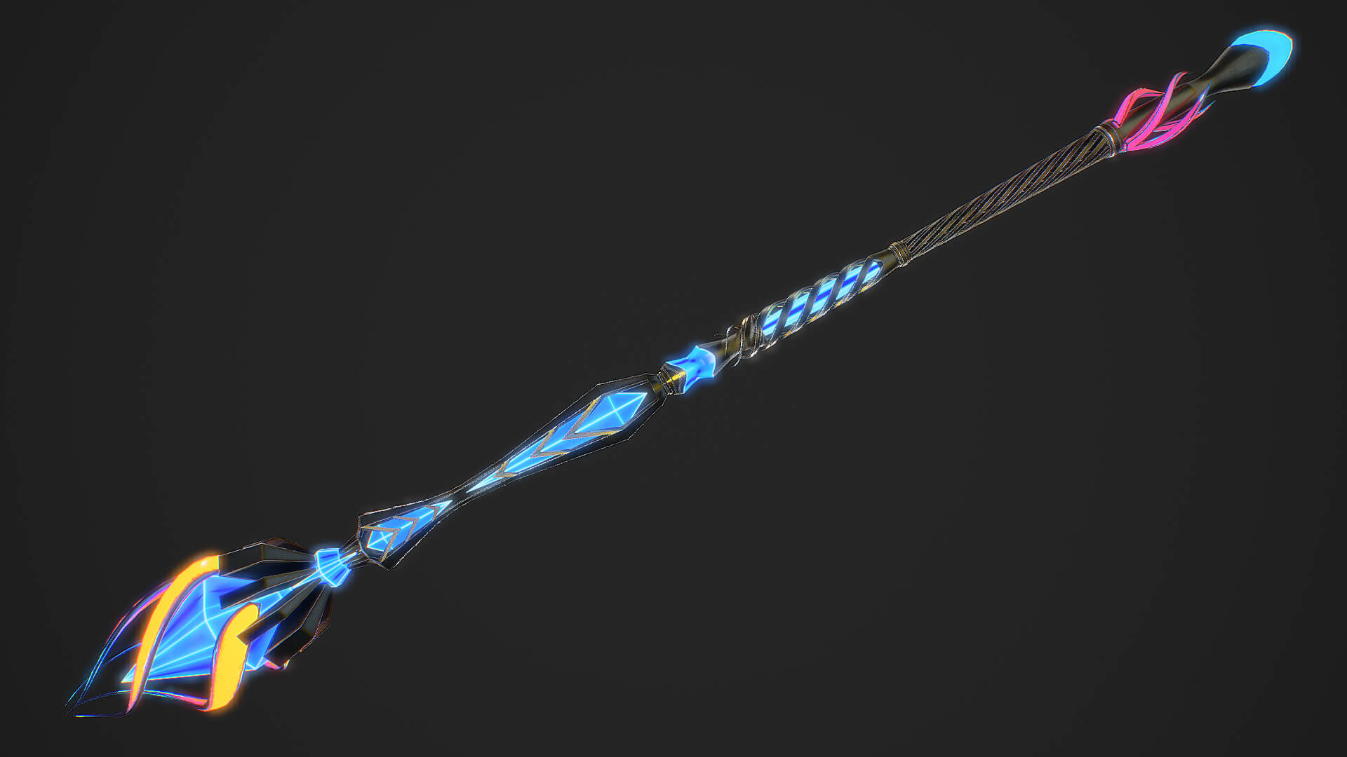 Fantasy Staff 1 - 3D Model by Nicu_Tepes