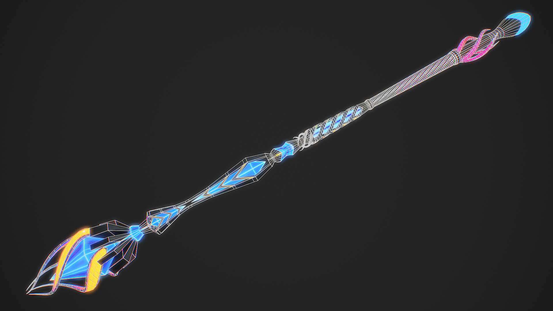 Fantasy Staff 1 - 3D Model by Nicu_Tepes