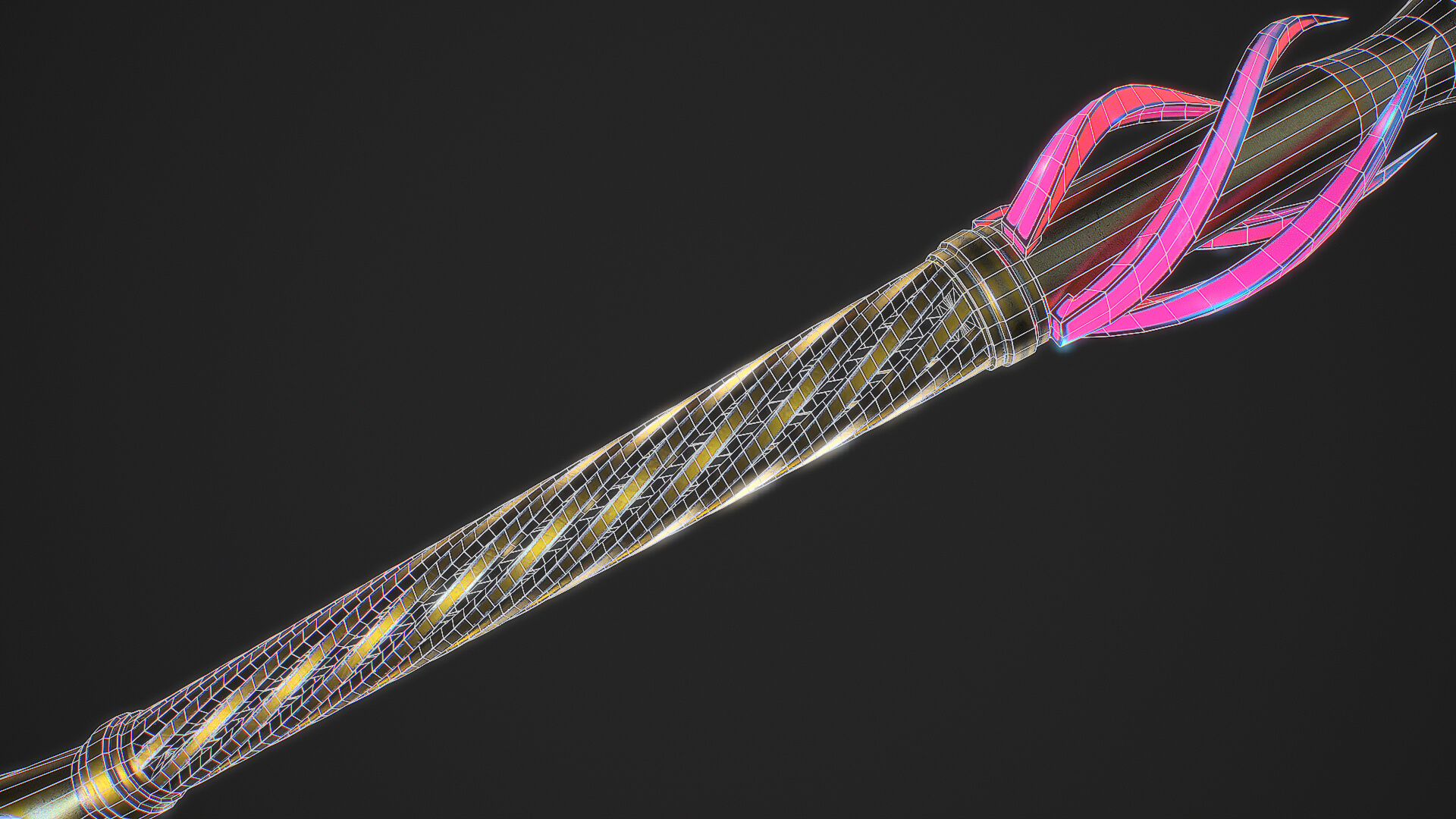 Fantasy Staff 1 - 3D Model by Nicu_Tepes