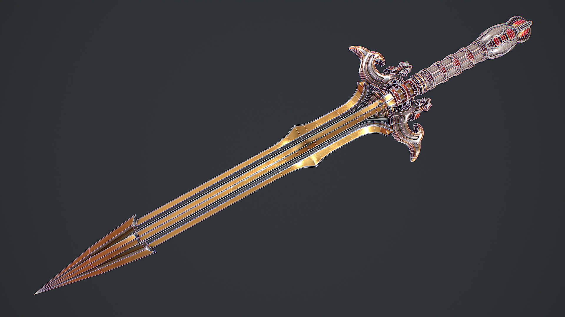Fantasy Sword 16 - 3D Model by Nicu_Tepes