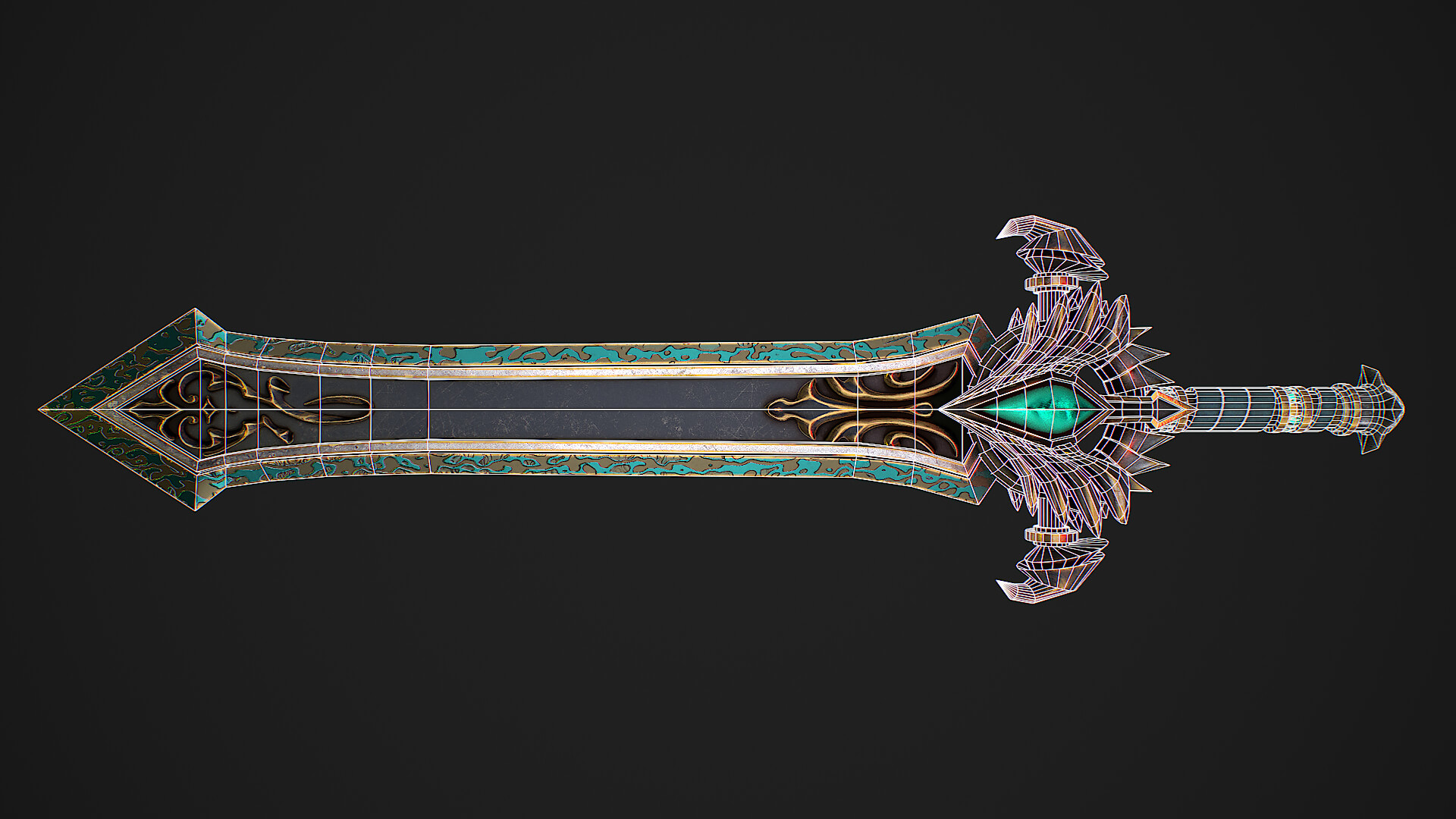 Fantasy Sword 25 With Scabbard - 3D Model by Nicu_Tepes