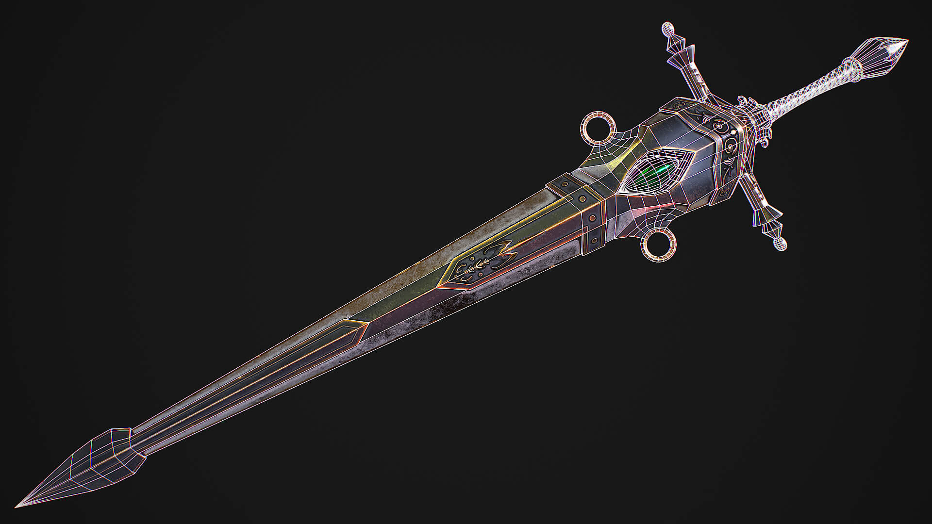 Fantasy Sword 26 With Scabbard - 3D Model by Nicu_Tepes