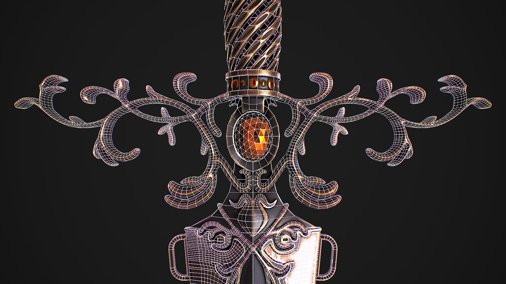 Fantasy Sword 27 With Scabbard - 3D Model by Nicu_Tepes