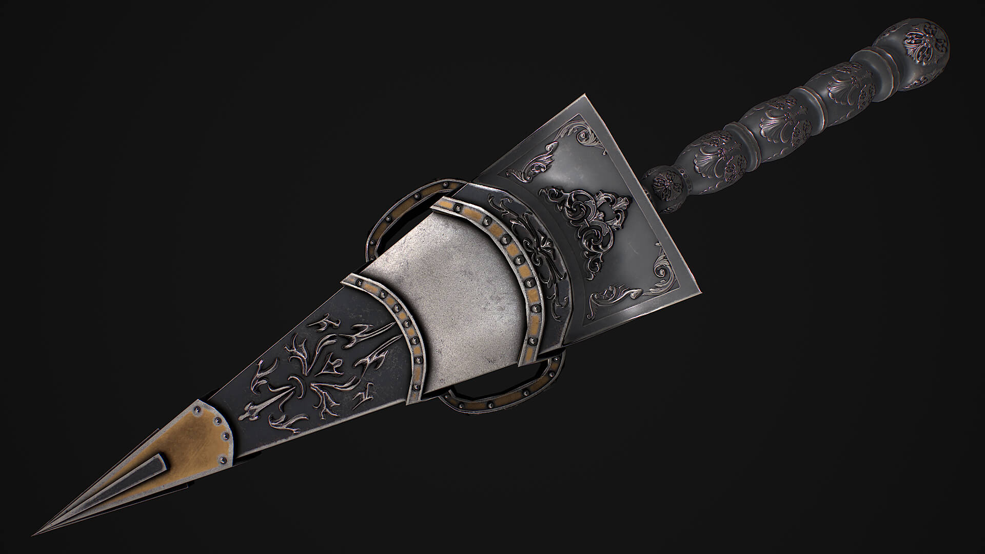 Fantasy Sword 28 With Scabbard 3D Model by Nicu_Tepes