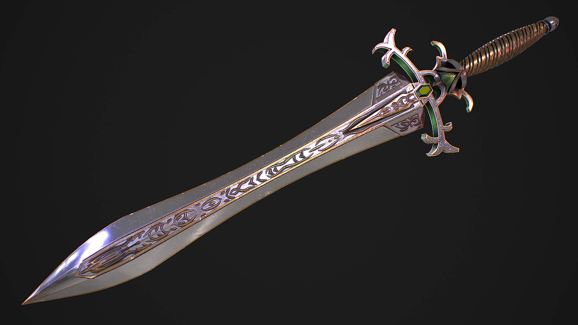 Fantasy Sword 29 With Scabbard - 3D Model by Nicu_Tepes