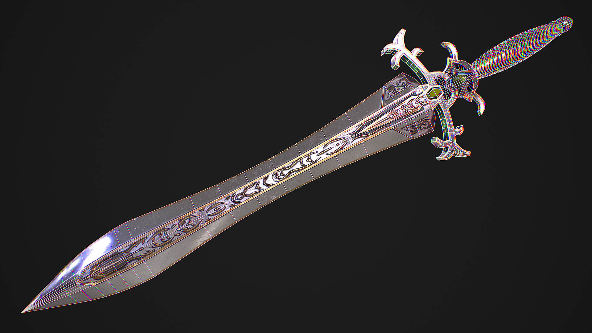 Fantasy Sword 29 With Scabbard - 3D Model by Nicu_Tepes