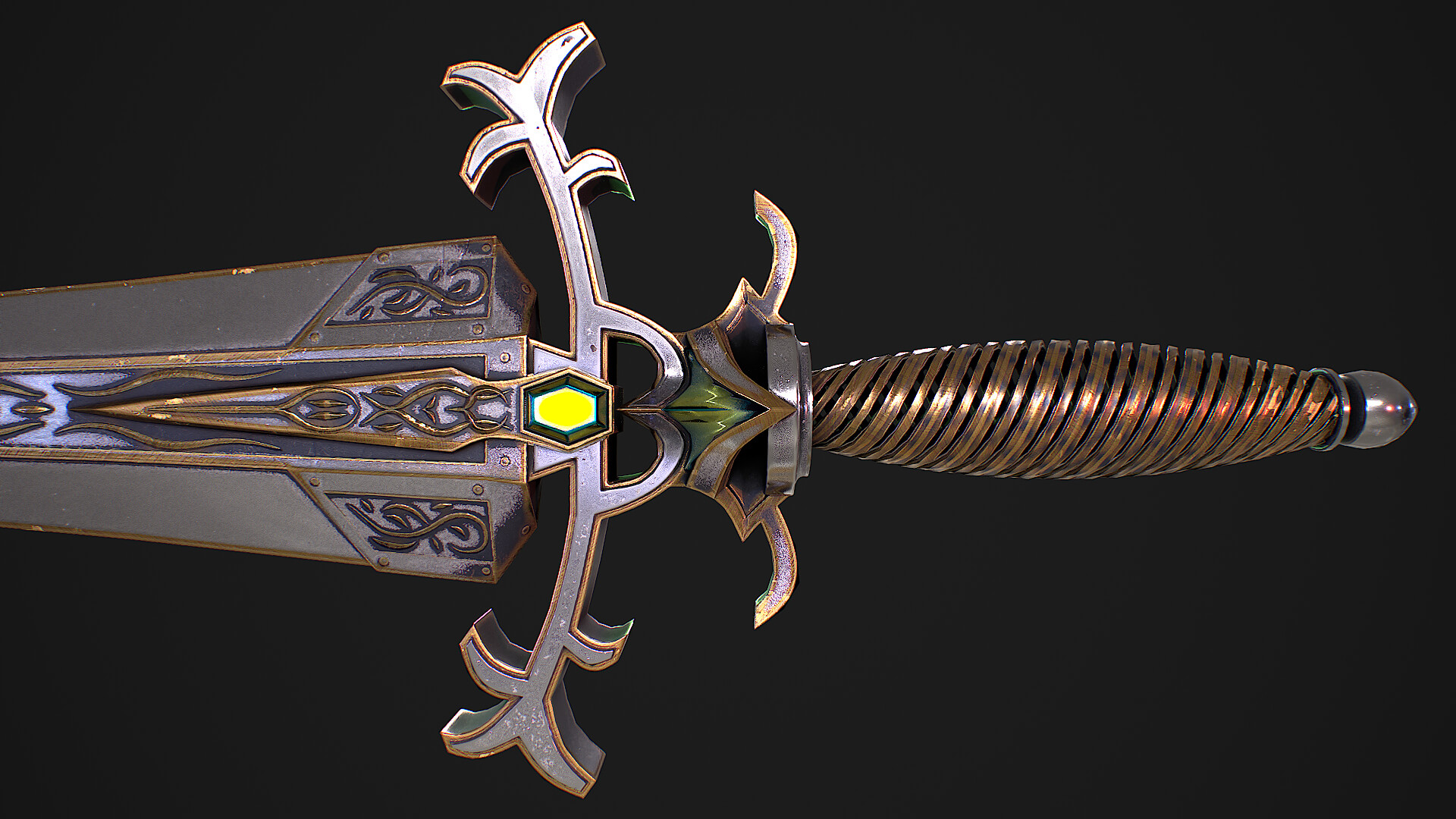 Fantasy Sword 29 With Scabbard - 3D Model by Nicu_Tepes