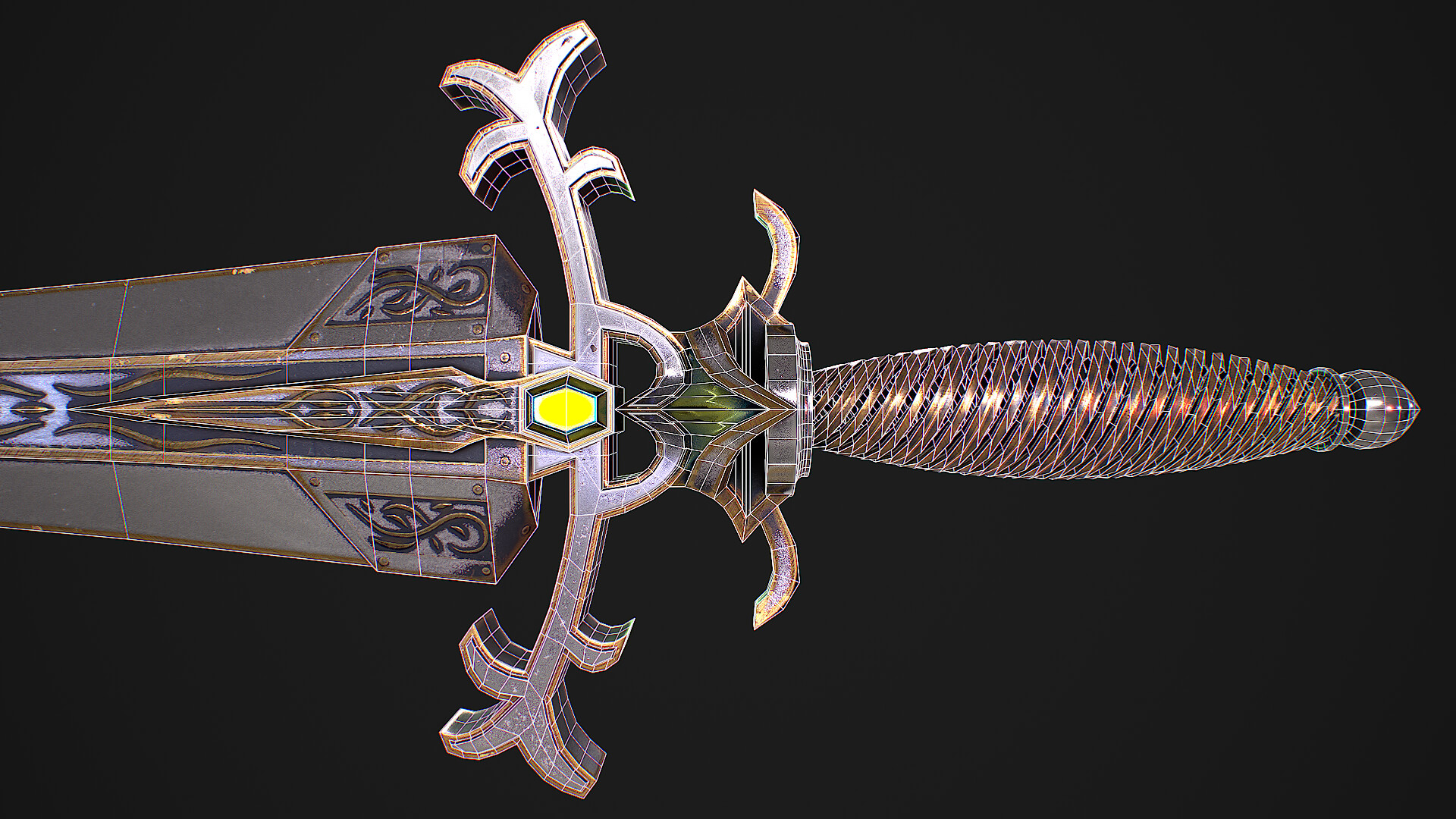 Fantasy Sword 29 With Scabbard - 3D Model by Nicu_Tepes