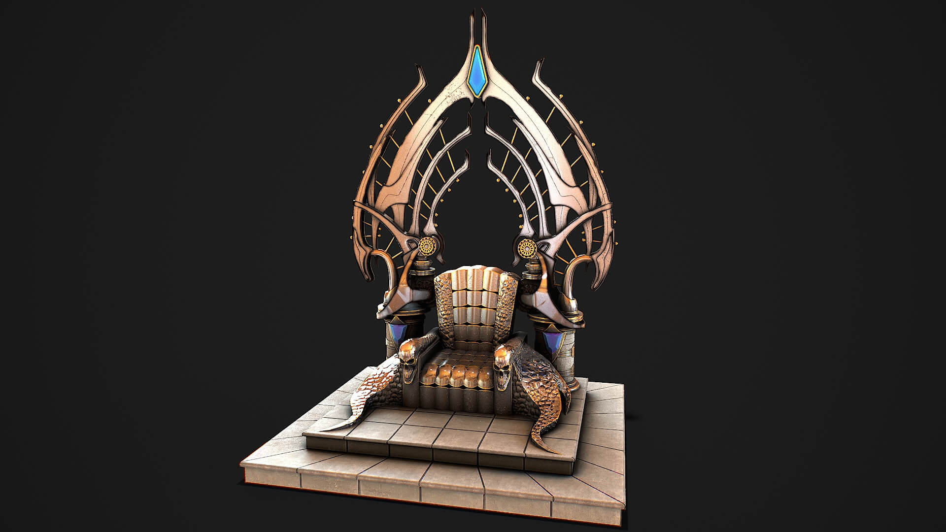 Fantasy Throne - 3D Model by Nicu_Tepes