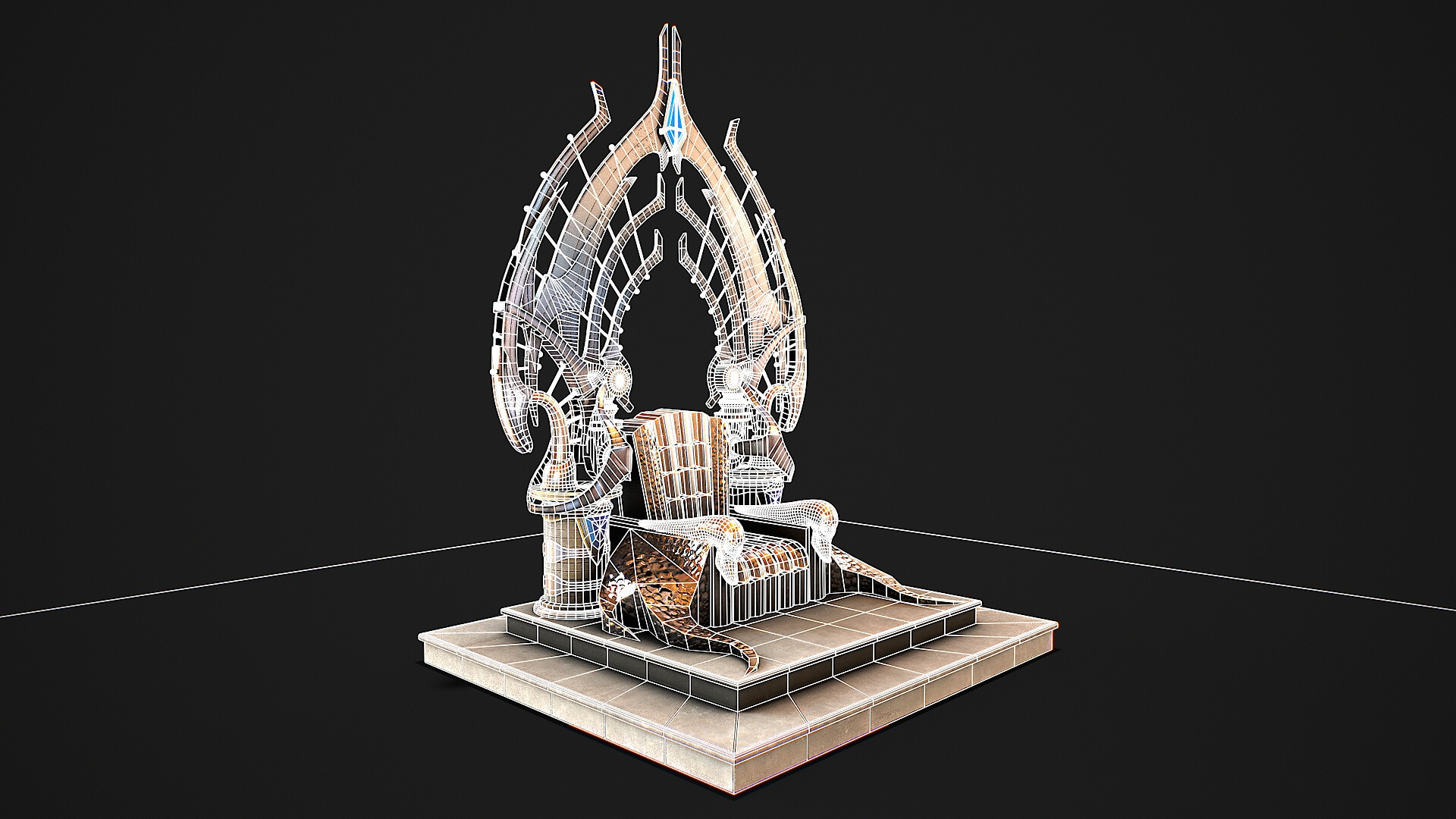 Fantasy Throne - 3D Model by Nicu_Tepes