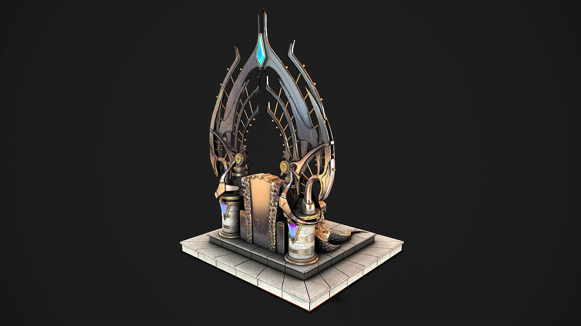 Fantasy Throne - 3D Model by Nicu_Tepes