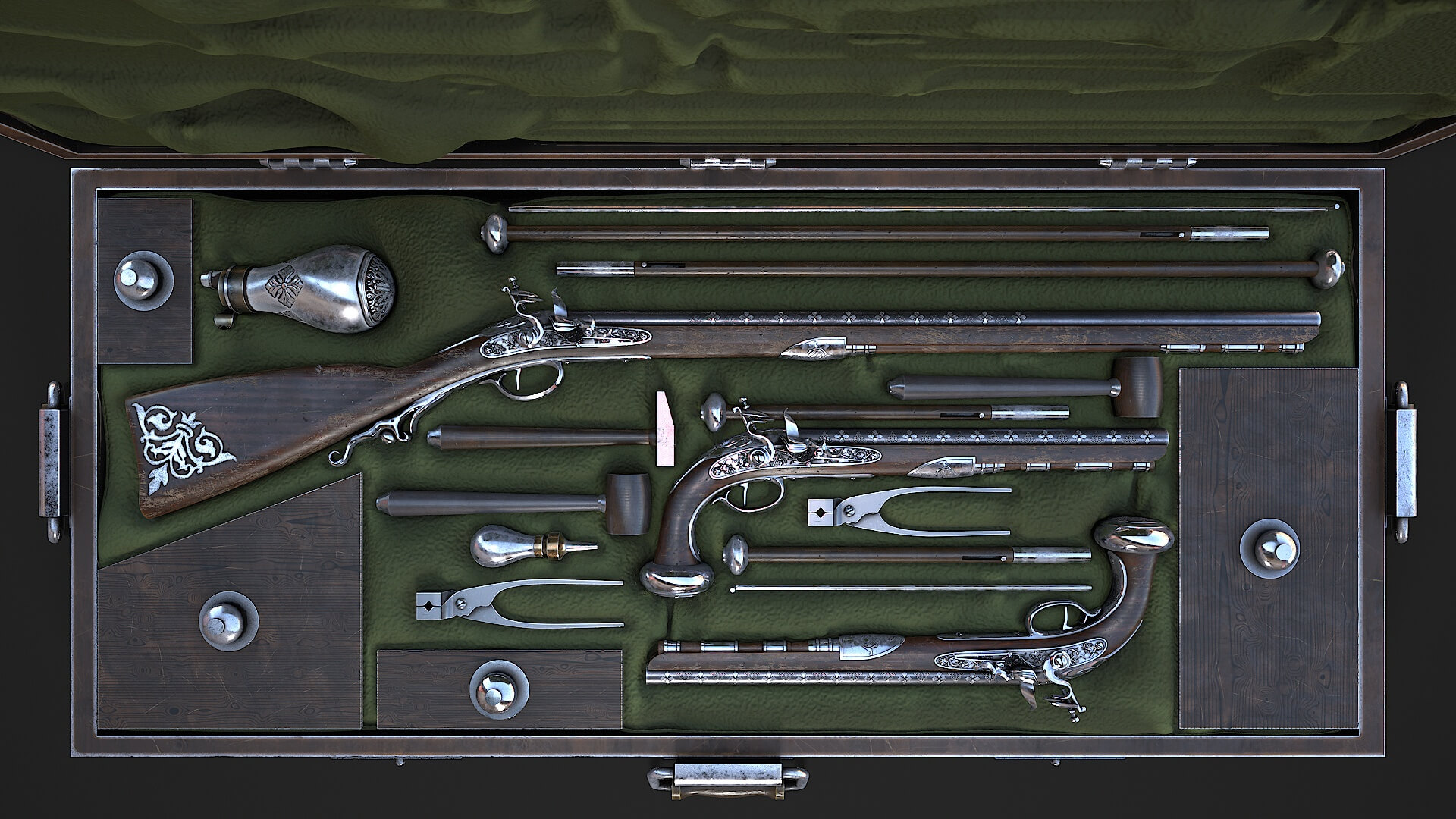 Flintlock Gun Case - 3D Model by Nicu_Tepes