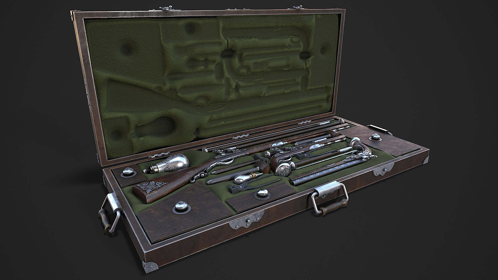 Flintlock Gun Case - 3D Model by Nicu_Tepes