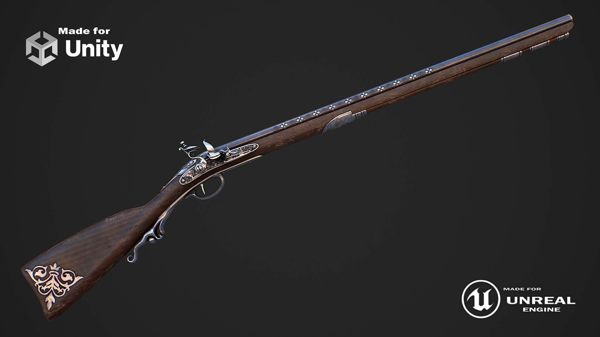 Flintlock Musket - 3D Model by Nicu_Tepes
