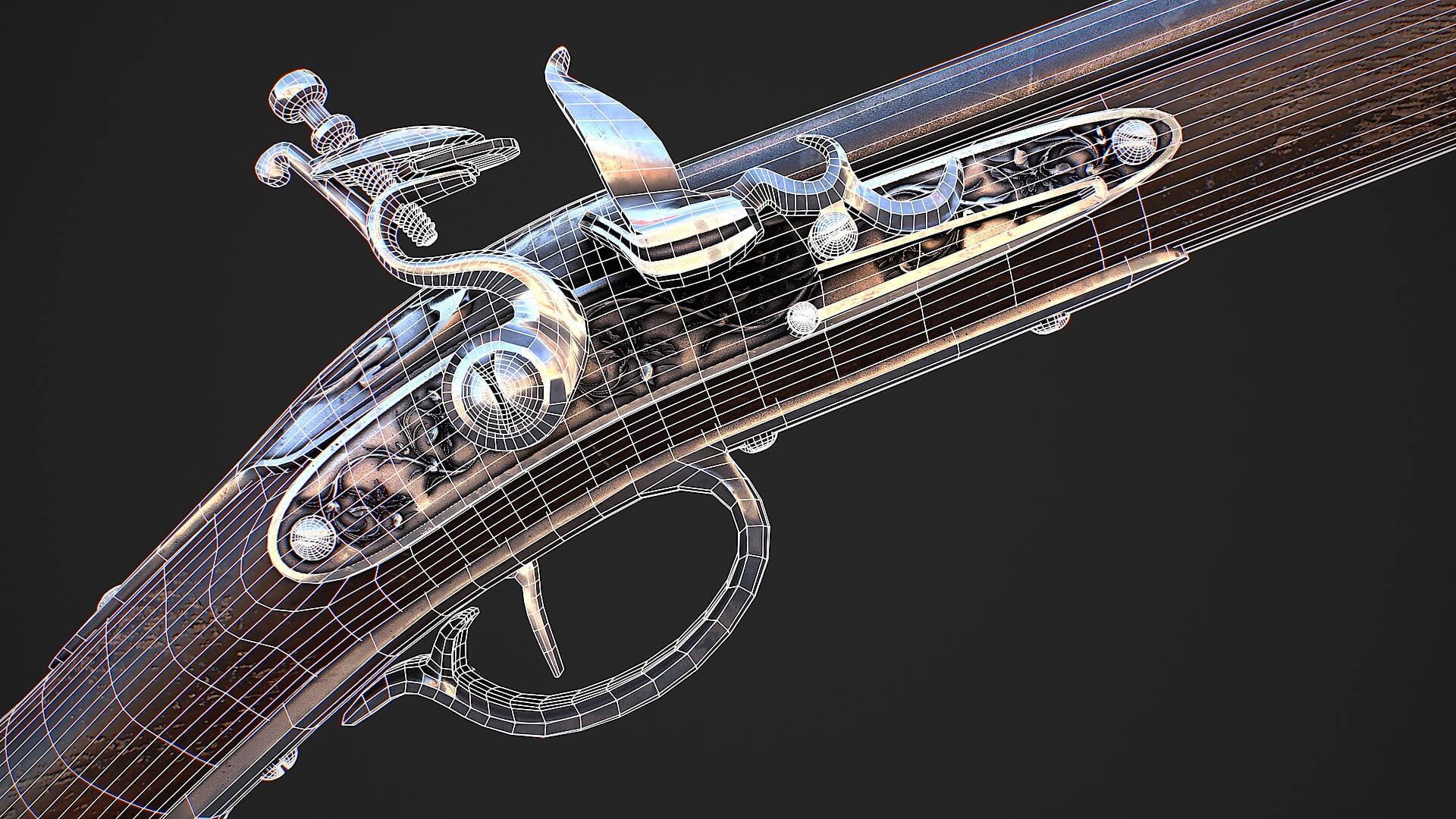 Flintlock Musket - 3D Model by Nicu_Tepes