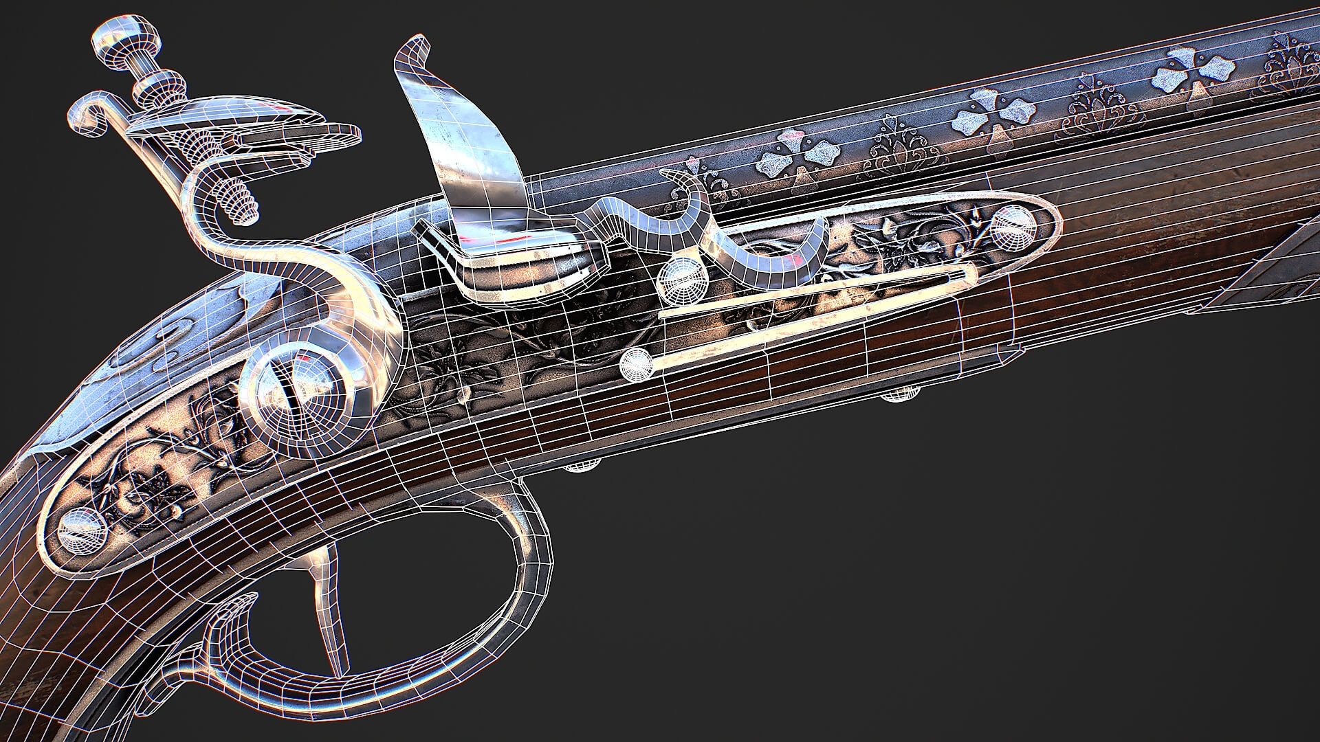 Flintlock Pistol - 3D Model by Nicu_Tepes