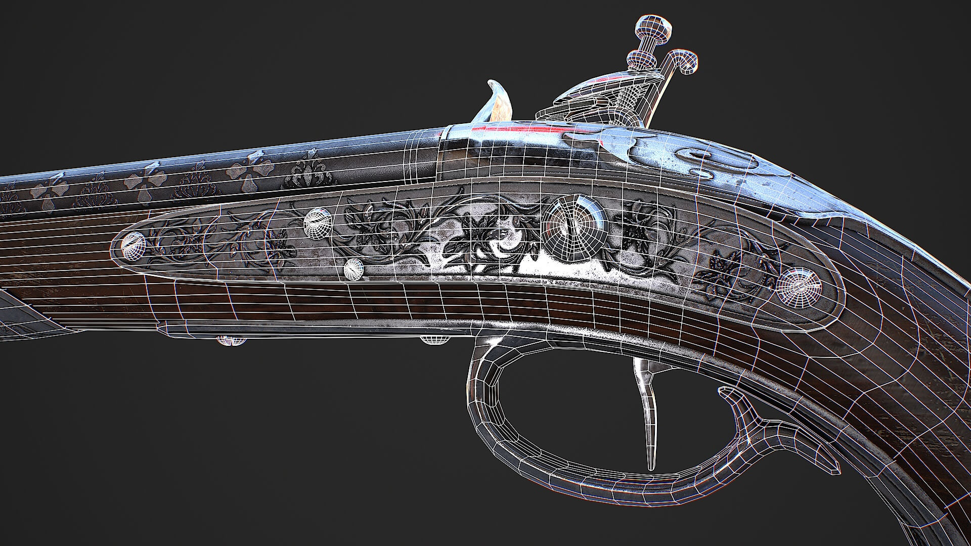 Flintlock Pistol - 3D Model by Nicu_Tepes