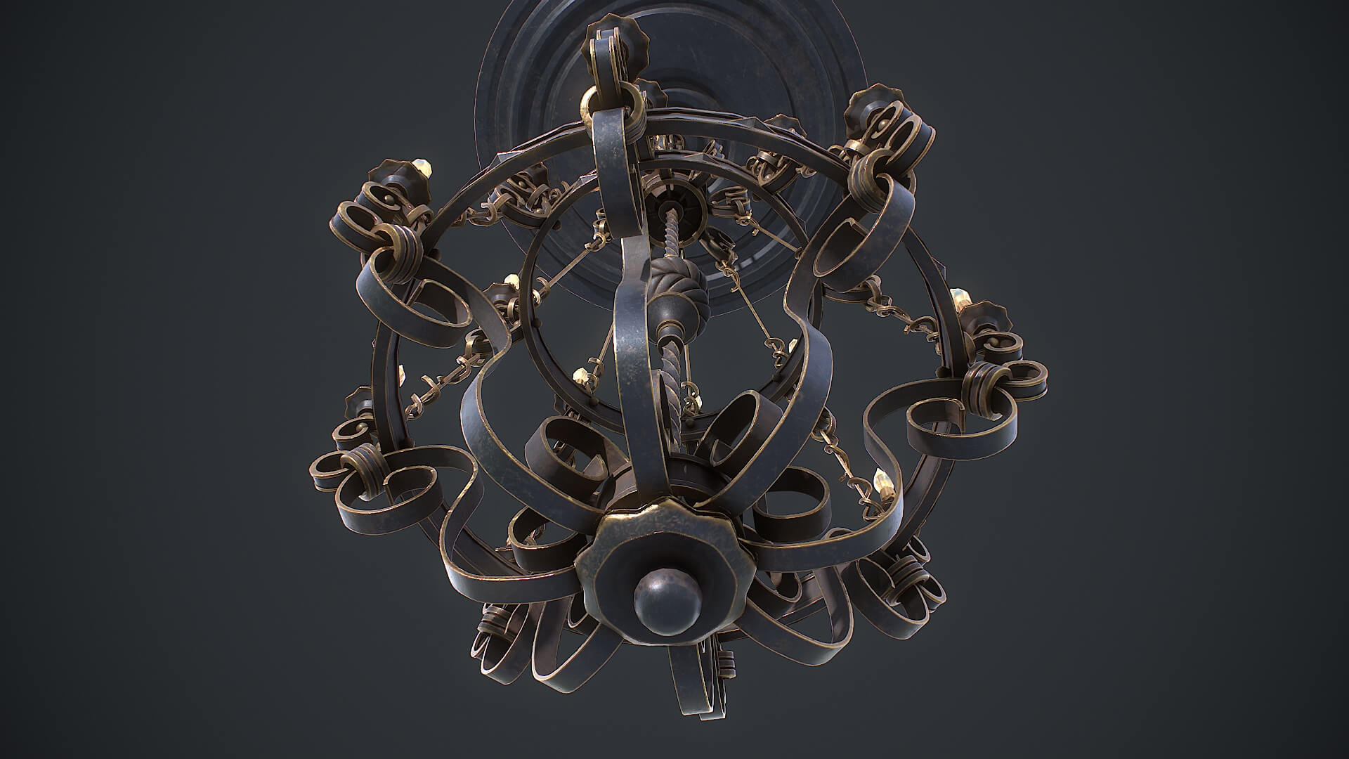 Forged Chandelier - 3D Model by Nicu_Tepes