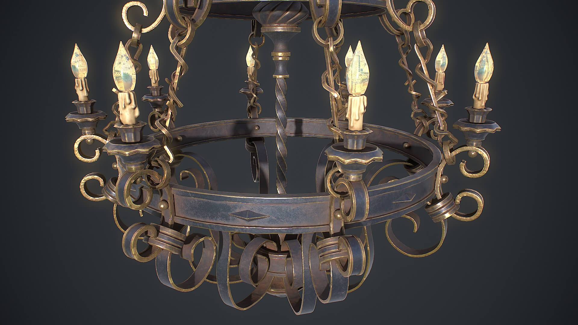 Forged Chandelier - 3D Model by Nicu_Tepes