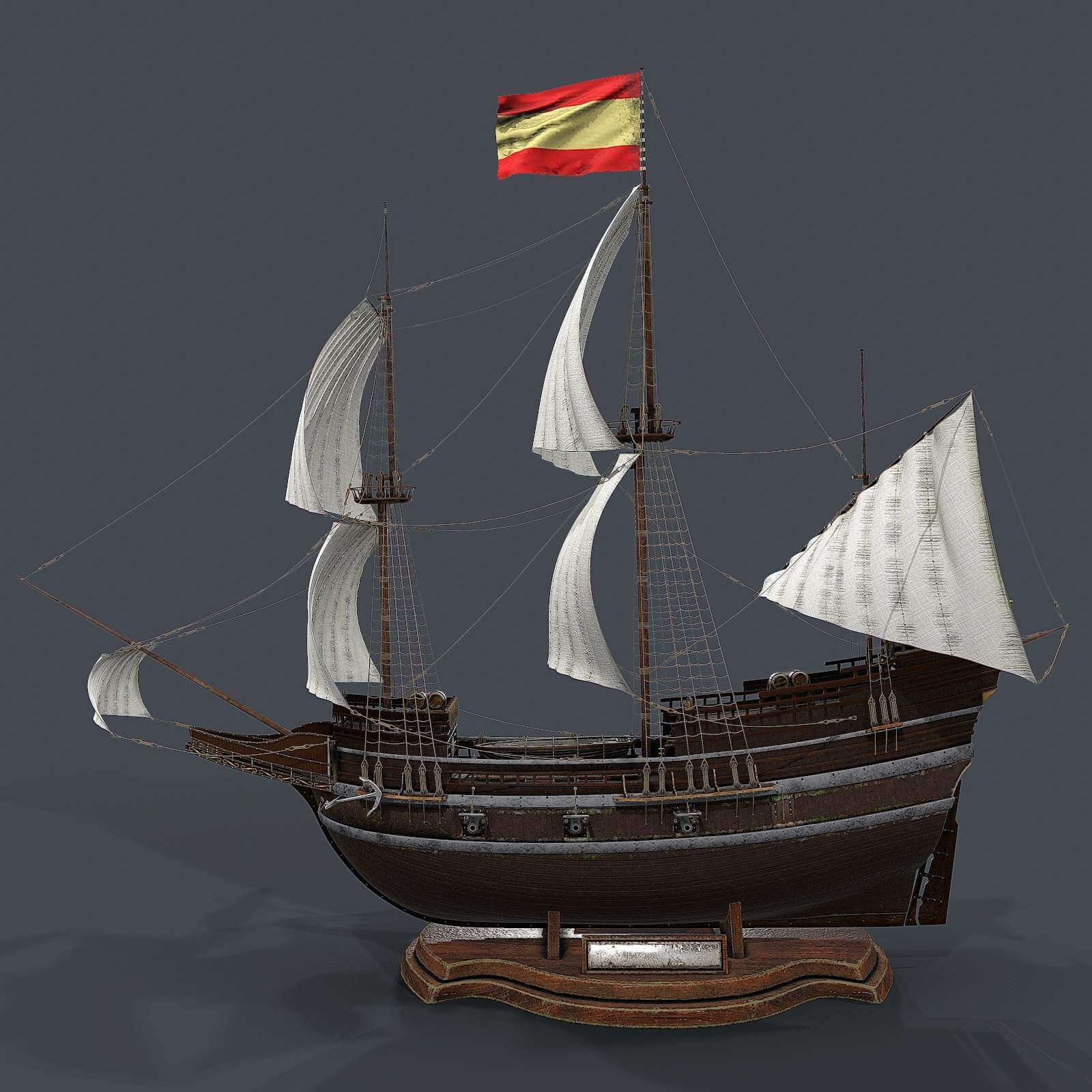 Spanish Galeon - 3D Model by Nicu_Tepes