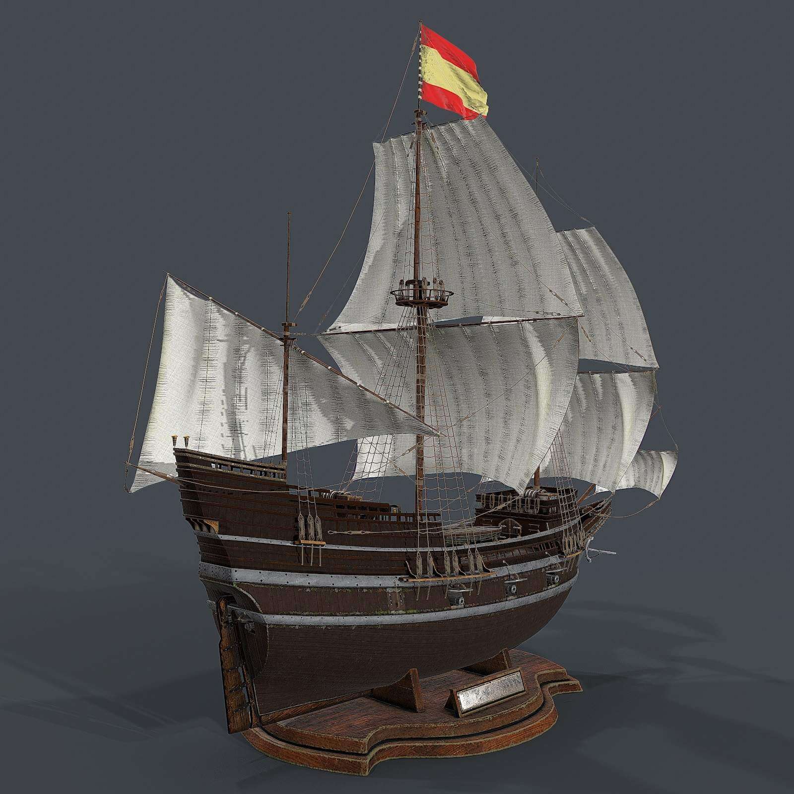 Spanish Galeon - 3D Model by Nicu_Tepes