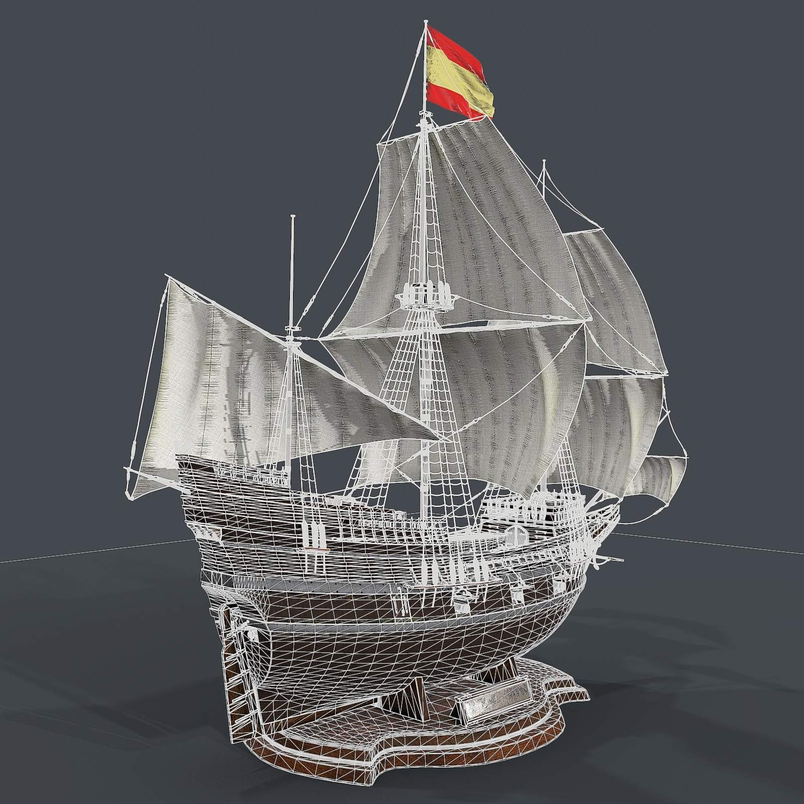 Spanish Galeon - 3D Model by Nicu_Tepes
