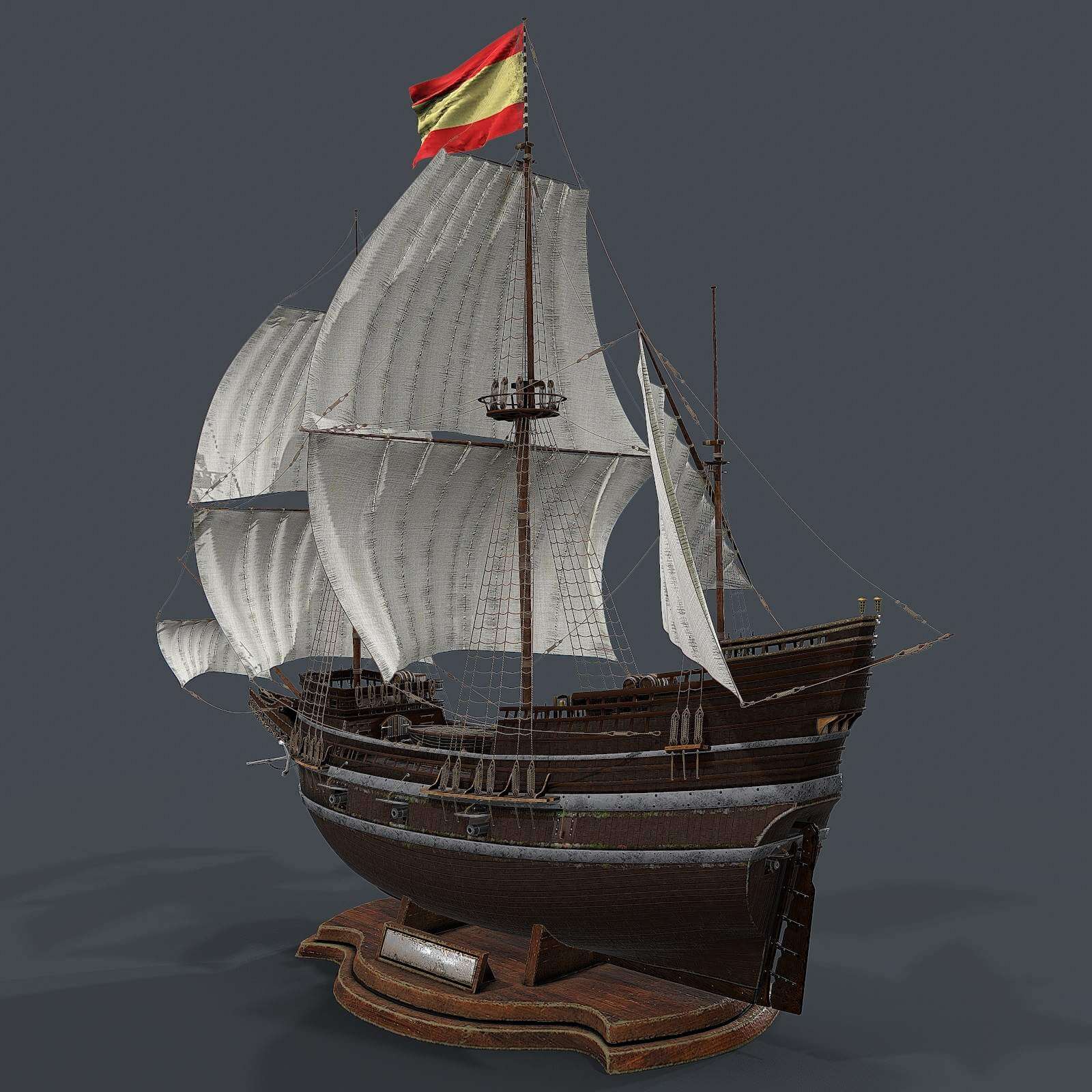 Spanish Galeon - 3D Model by Nicu_Tepes