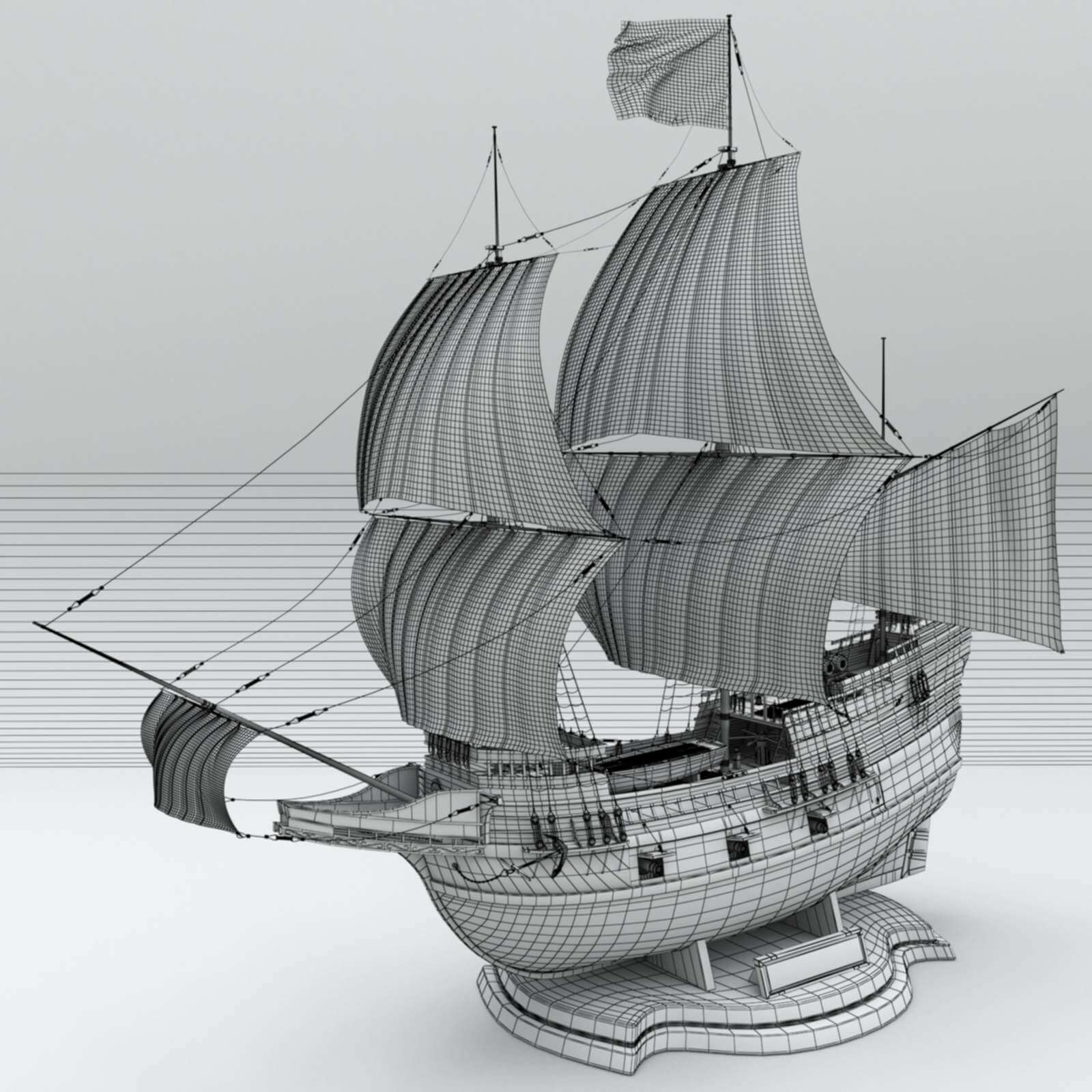 Spanish Galeon 3D Model