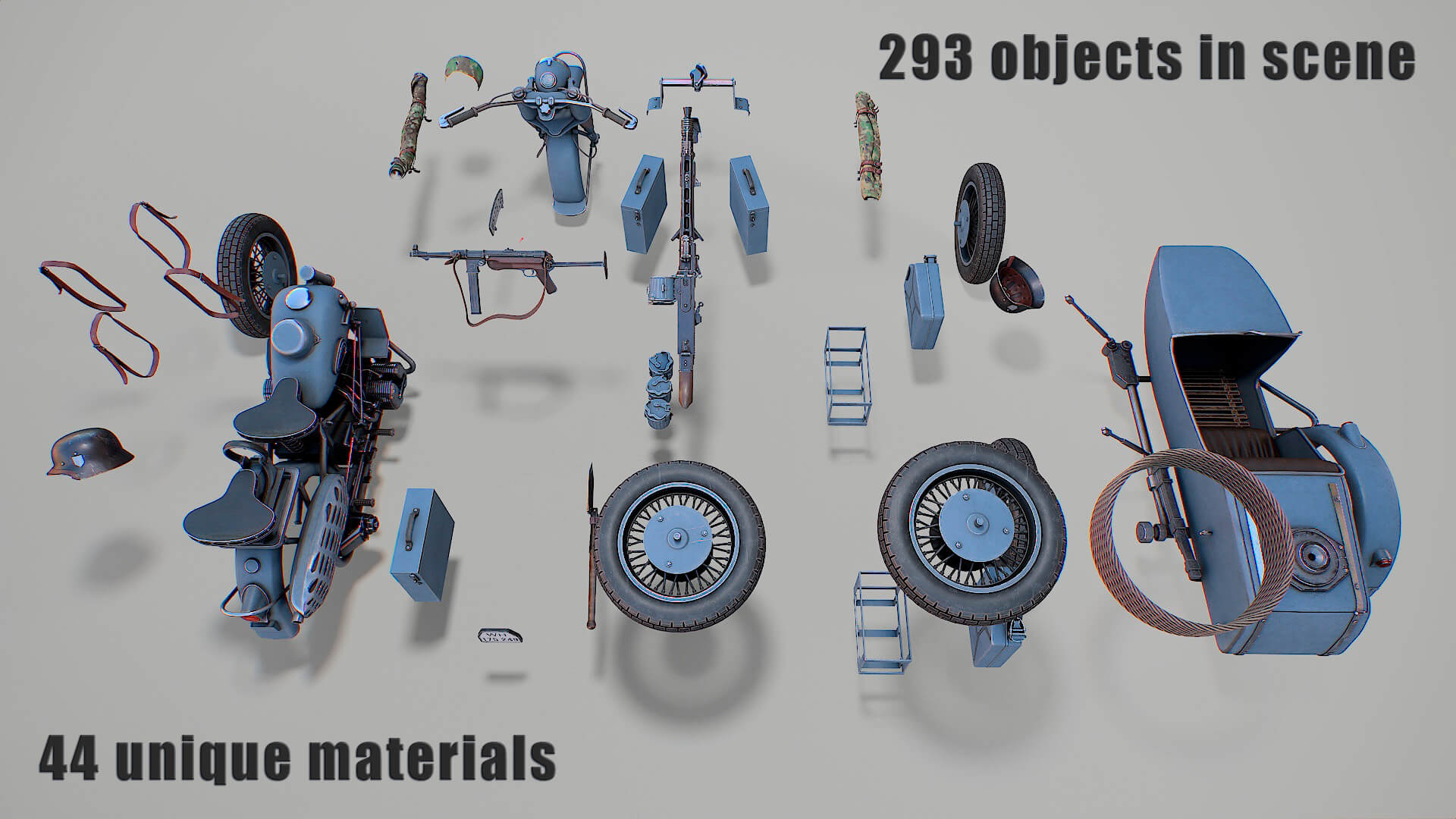 Military motorcycle 3D Render, Digital Art by Nicu_Tepes