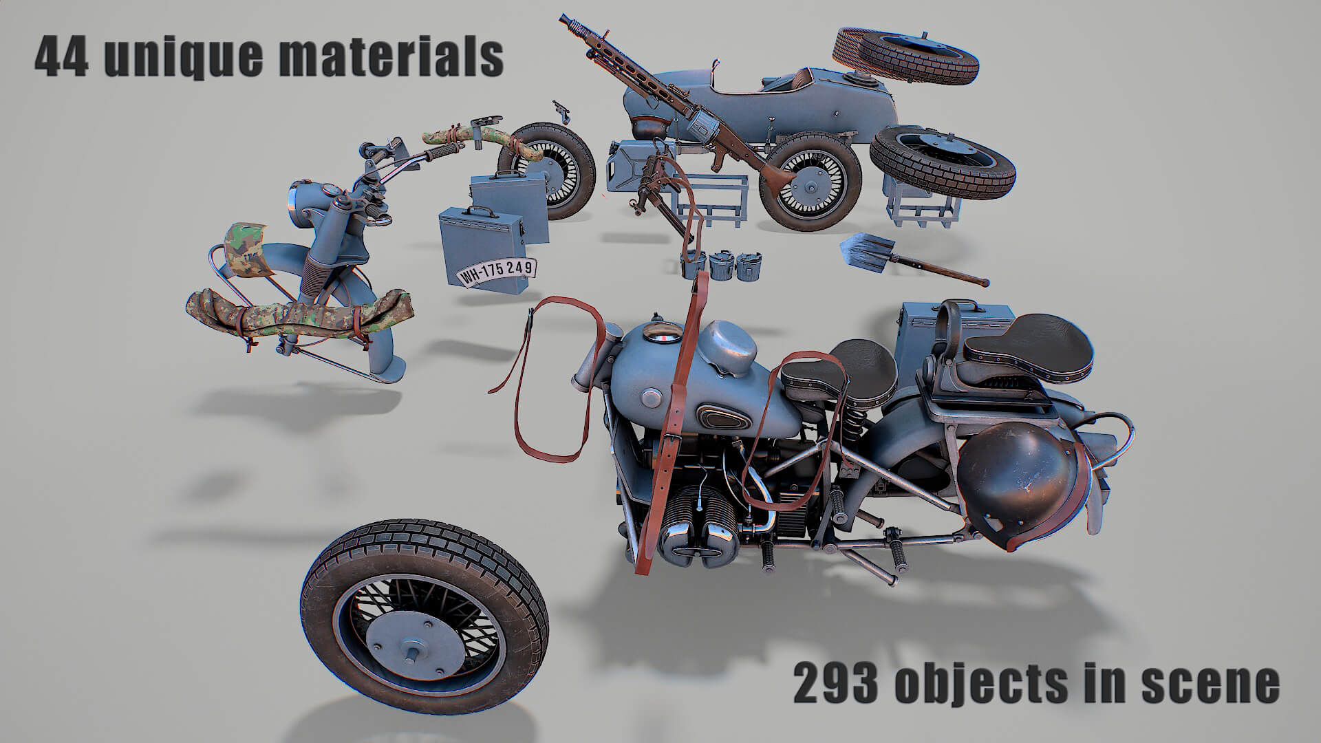 Military motorcycle 3D Render, Digital Art by Nicu_Tepes