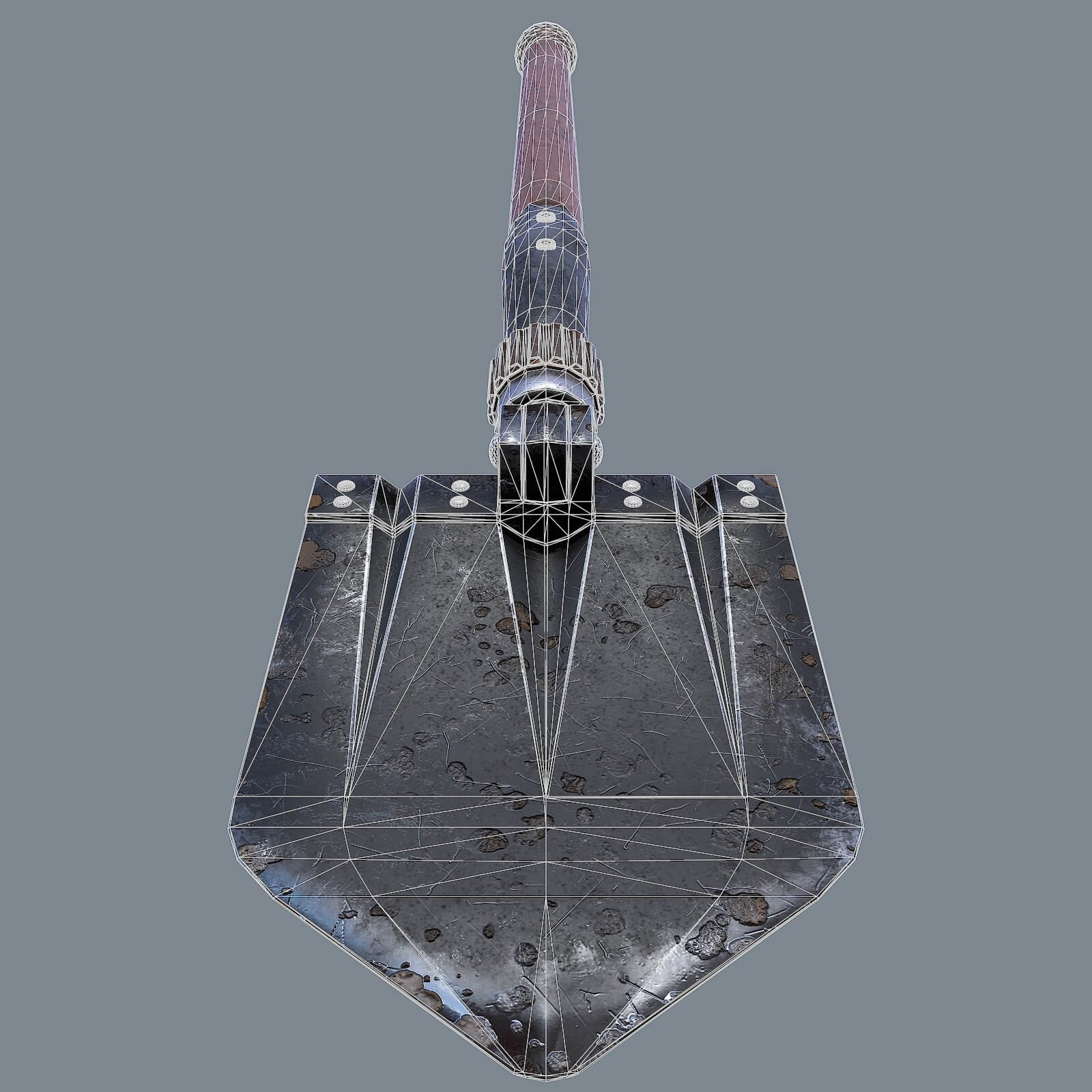 German Sapper Shovel WW2 - 3D Model by Nicu_Tepes