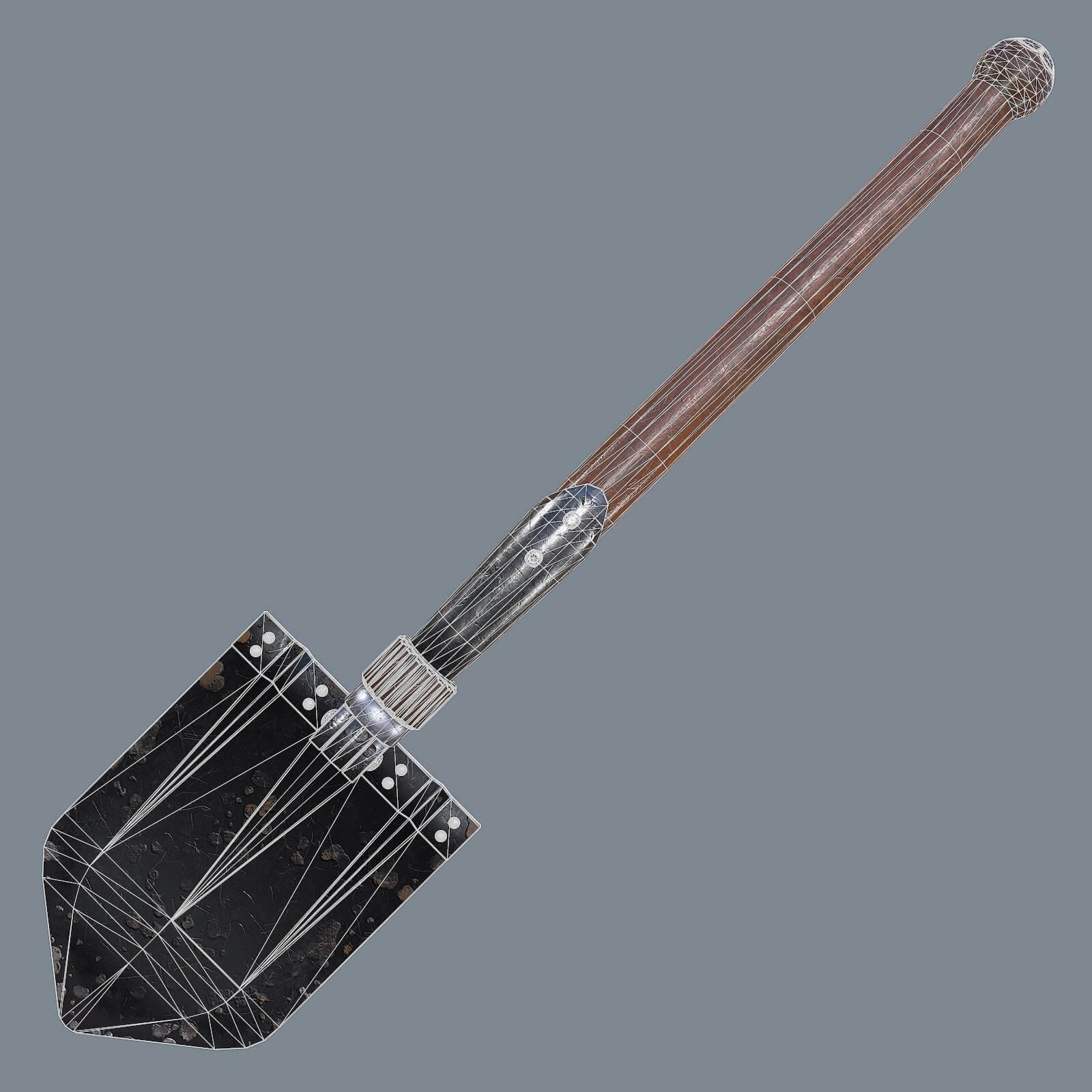German Sapper Shovel WW2 - 3D Model by Nicu_Tepes